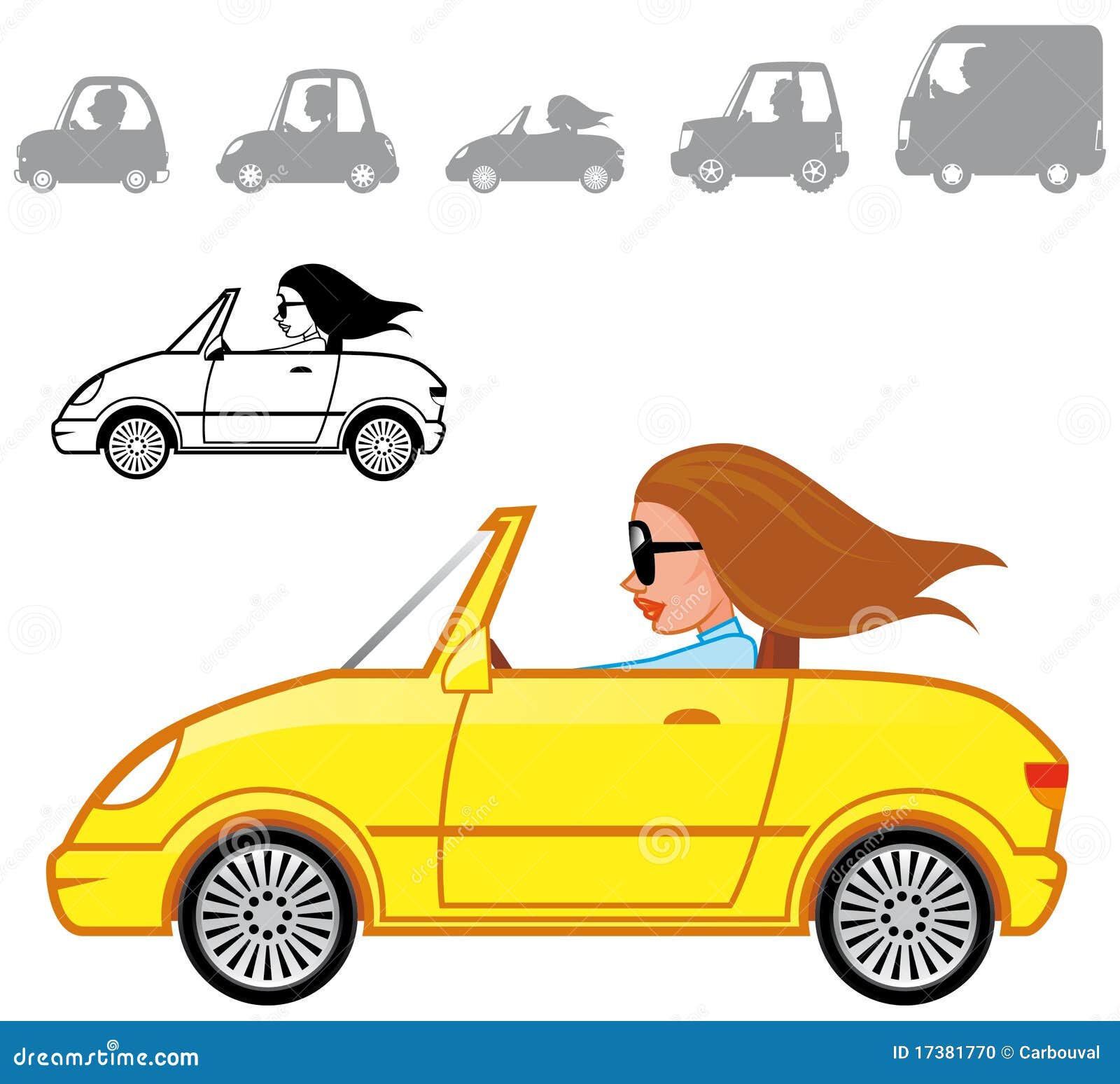 Cartoon vehicles series stock illustration. Illustration of sports ...