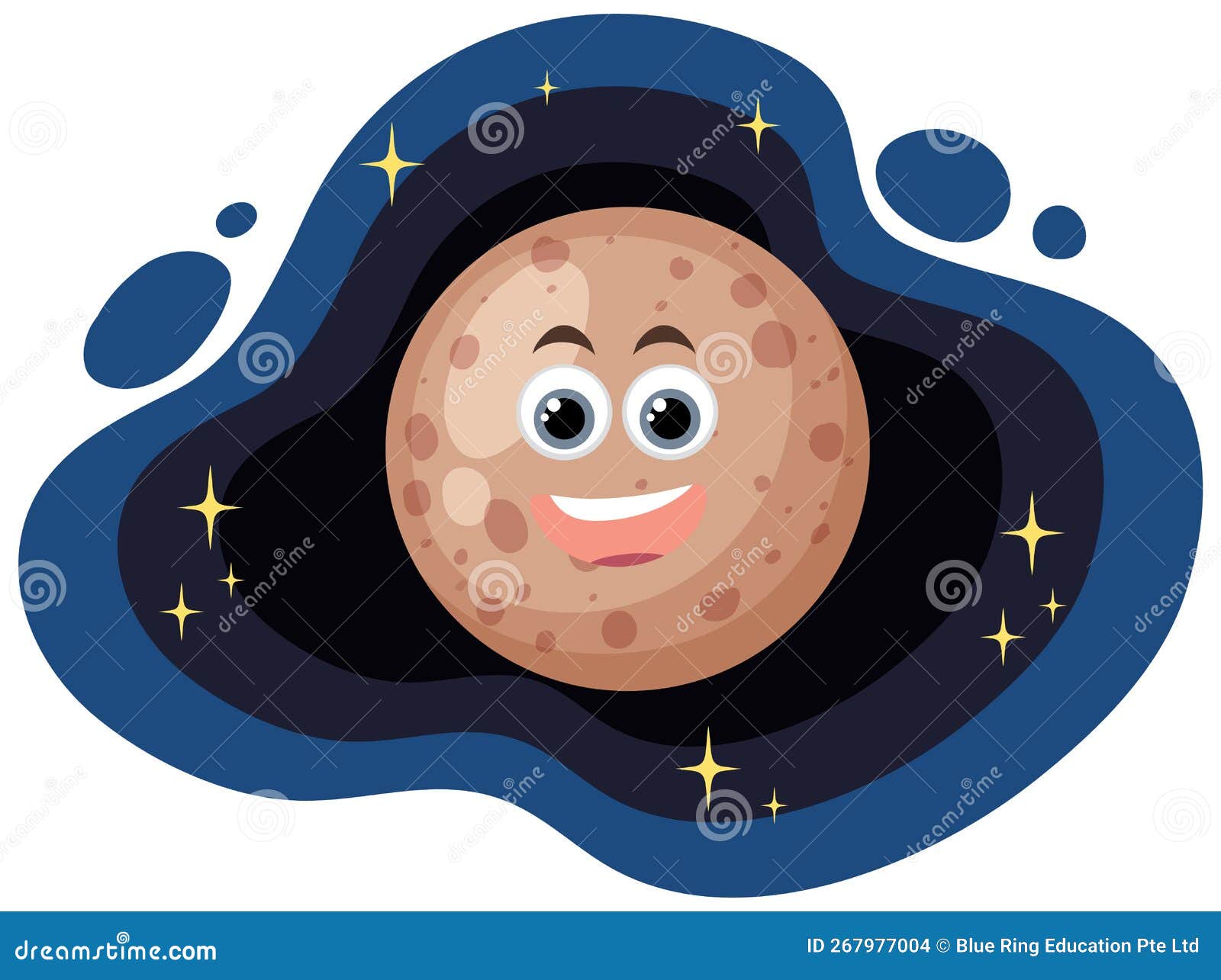 Cartoon Venus Planet with Facial Expression Stock Vector - Illustration ...