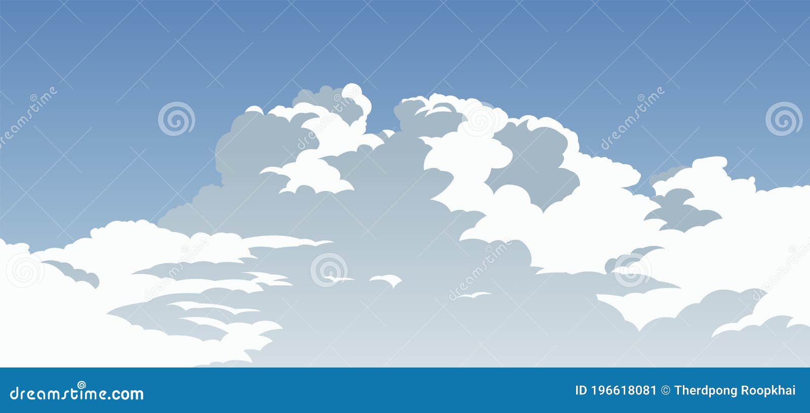 Cartoon Version of Beautiful Cloudy Blue Sky Stock Vector ...