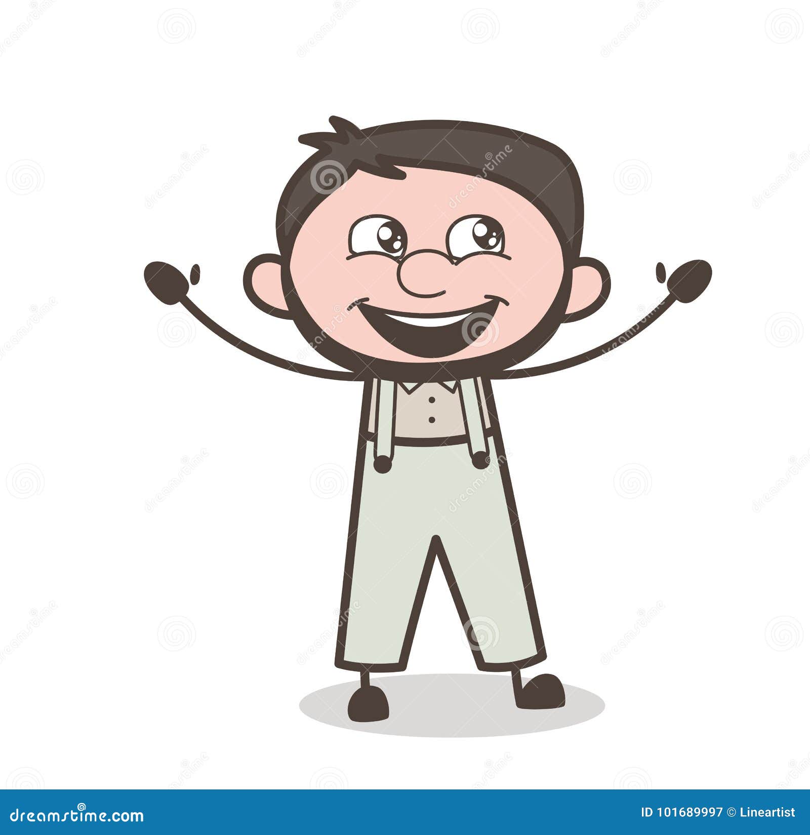 Cartoon Very Excited Man Face Expression Vector Stock Illustration ...