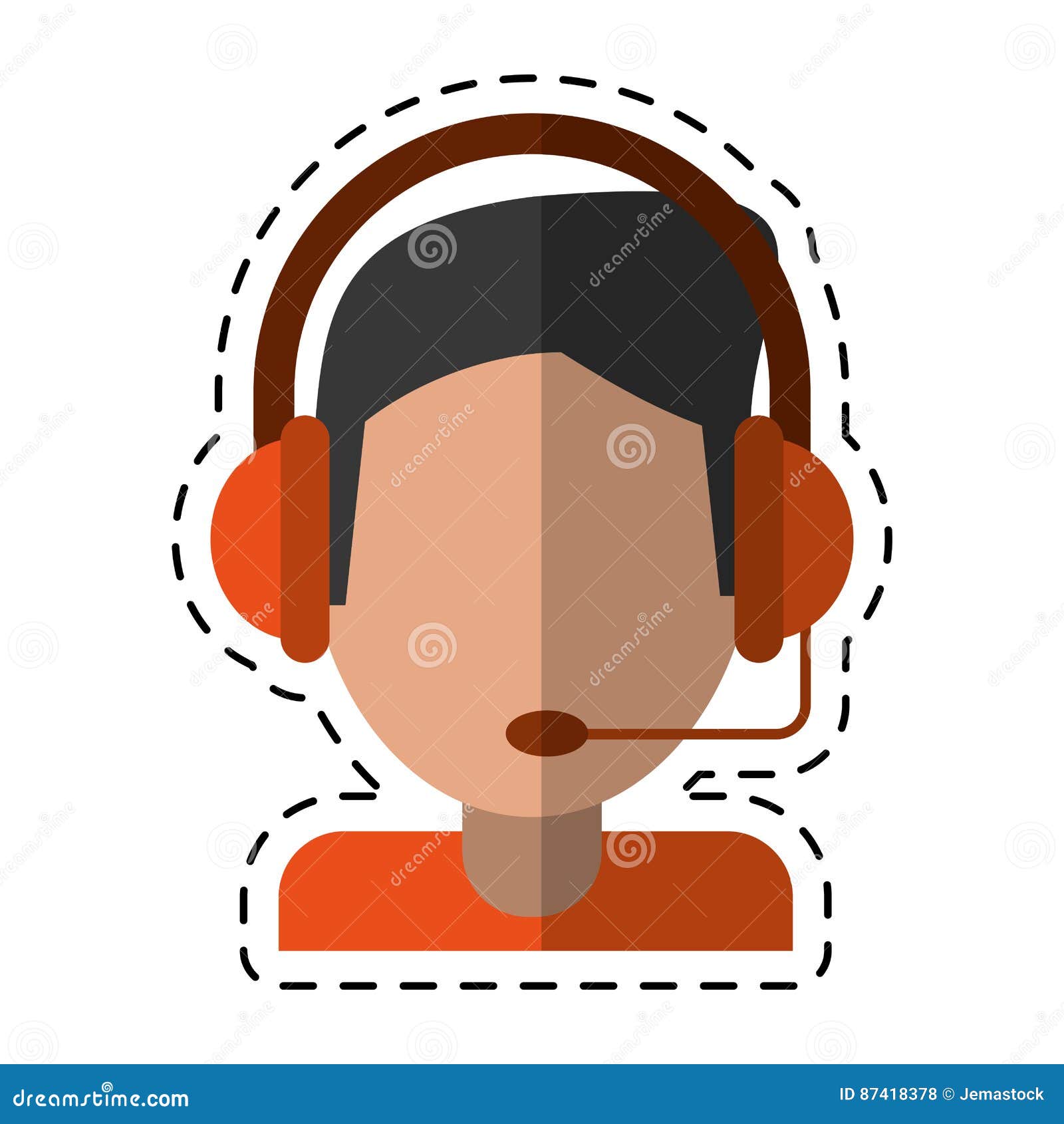 Cartoon Video Gamer with Headset Stock Vector - Illustration of ...