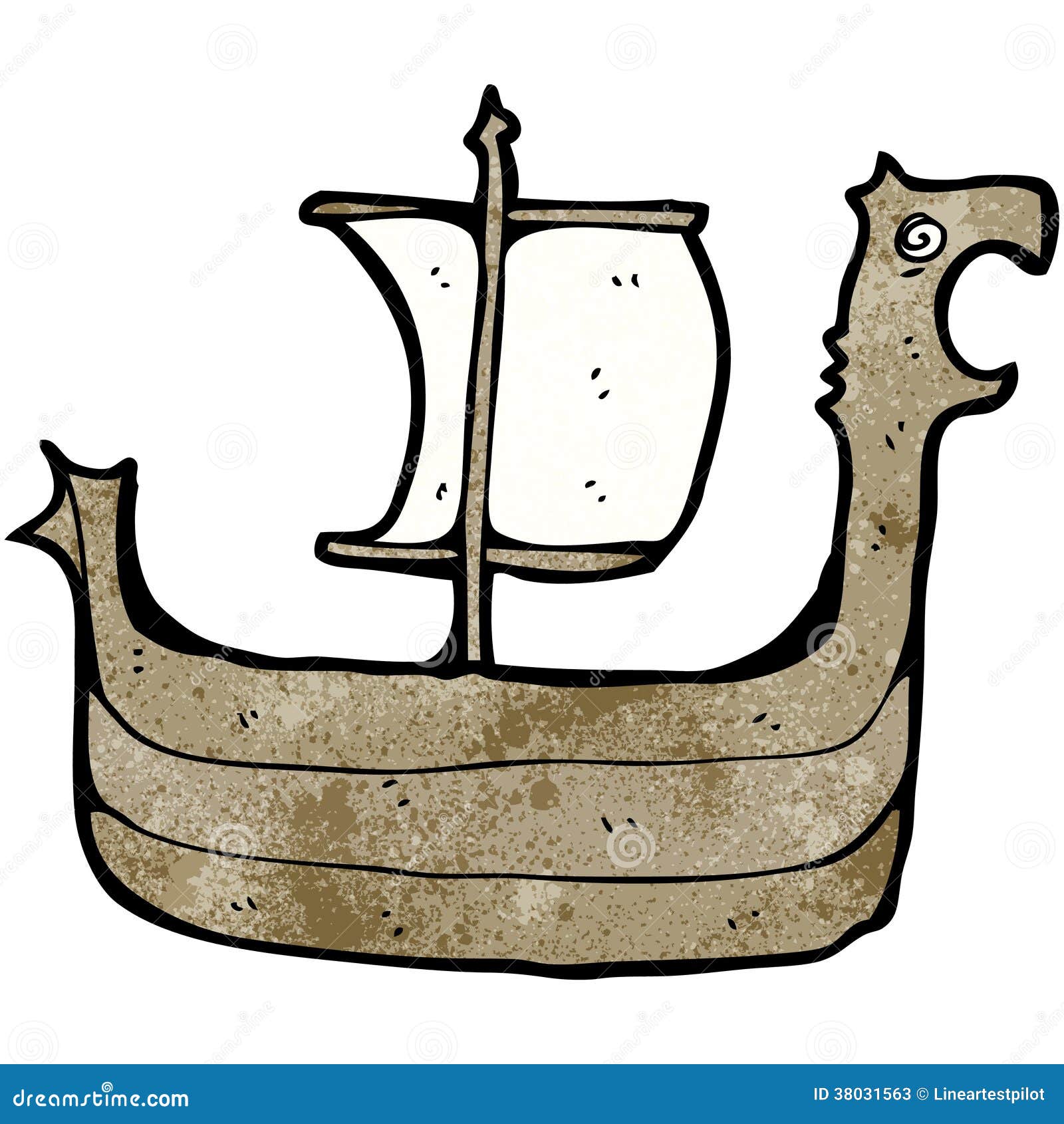 Cartoon viking ship stock vector. Illustration of silly - 38031563