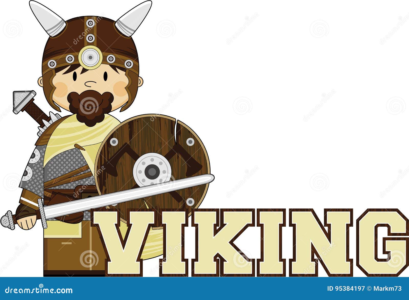 Cartoon Viking Warrior stock vector. Illustration of beard - 95384197