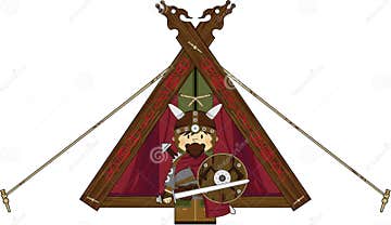 Cartoon Viking Warrior stock vector. Illustration of historical - 95384265