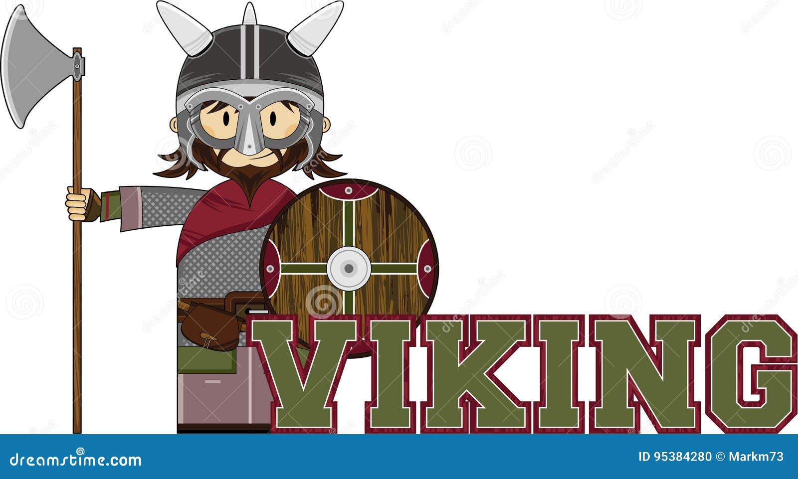 Cartoon Viking Warrior stock vector. Illustration of warrior - 95384280