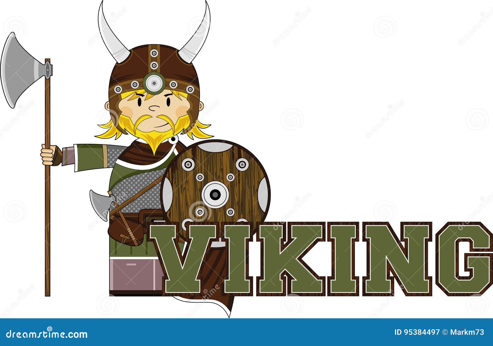 Cartoon Viking Warrior stock vector. Illustration of axes - 95384497