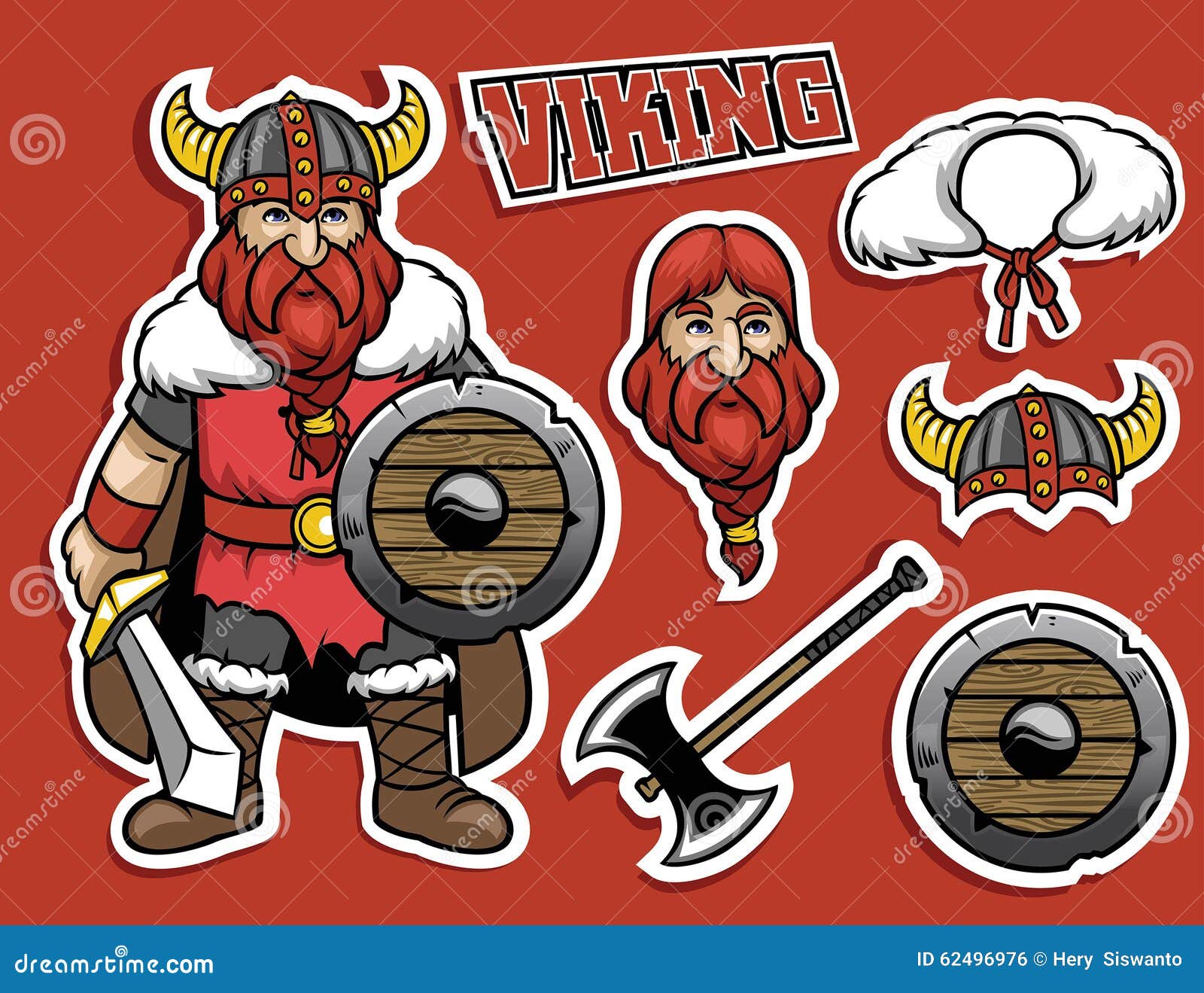 Cartoon of viking warrior stock vector. Illustration of helmet - 62496976