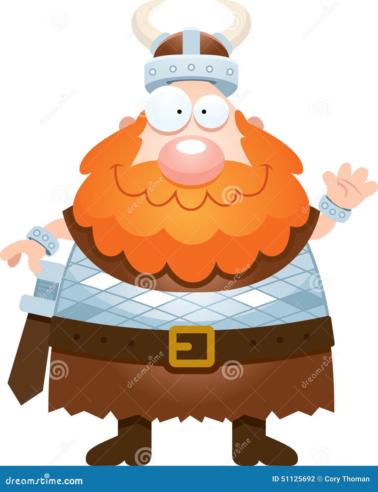 Cartoon Viking Waving stock vector. Illustration of happy - 51125692