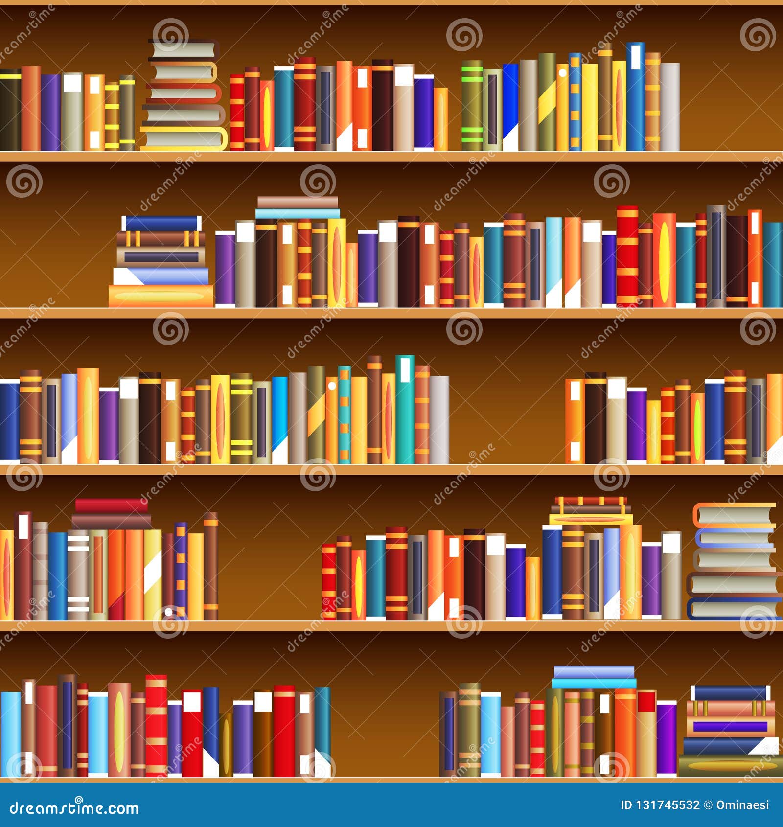 Cartoon Old Bookshelf