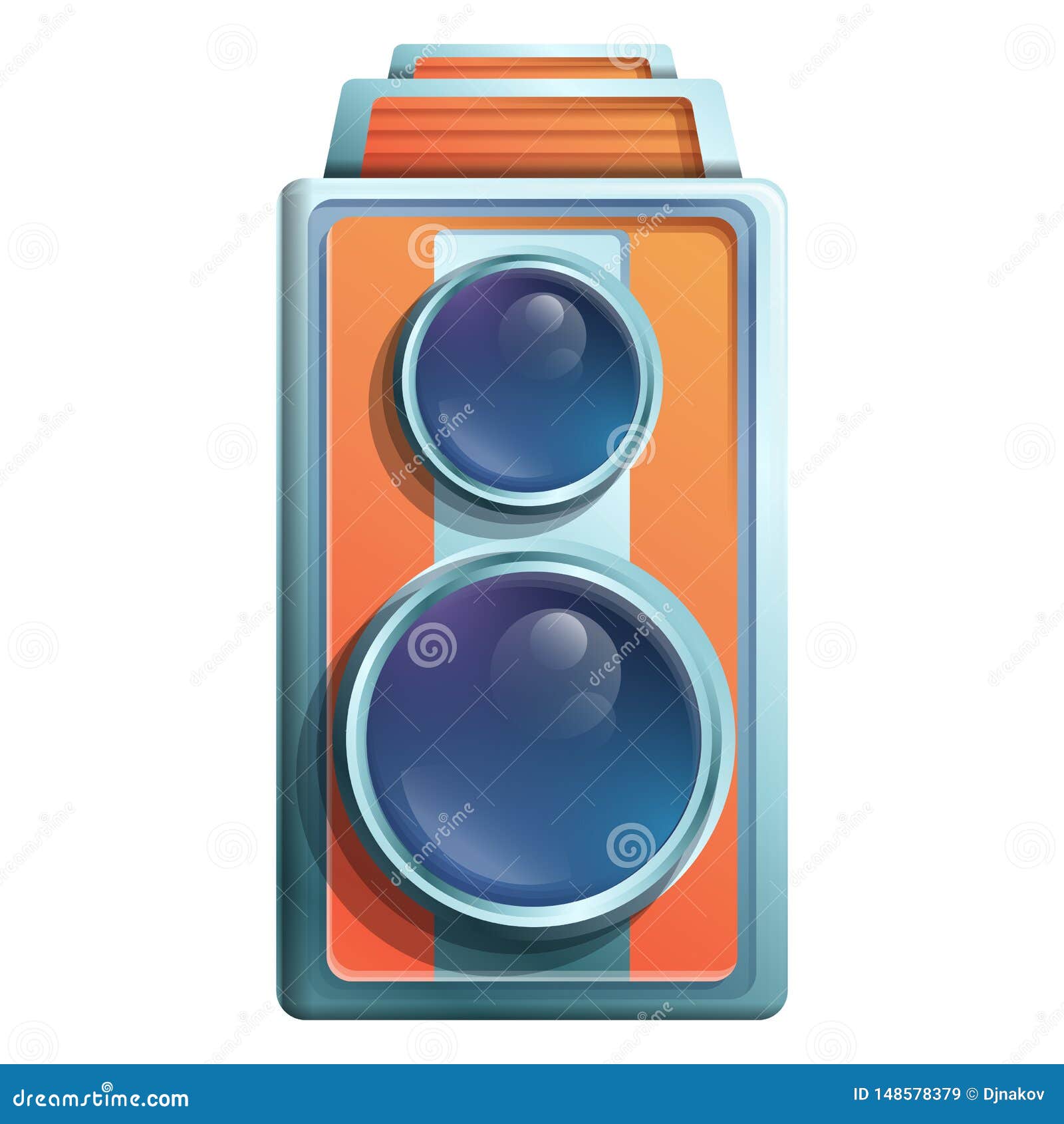 Cartoon Vintage Camera Icon on a White Background Stock Illustration ...