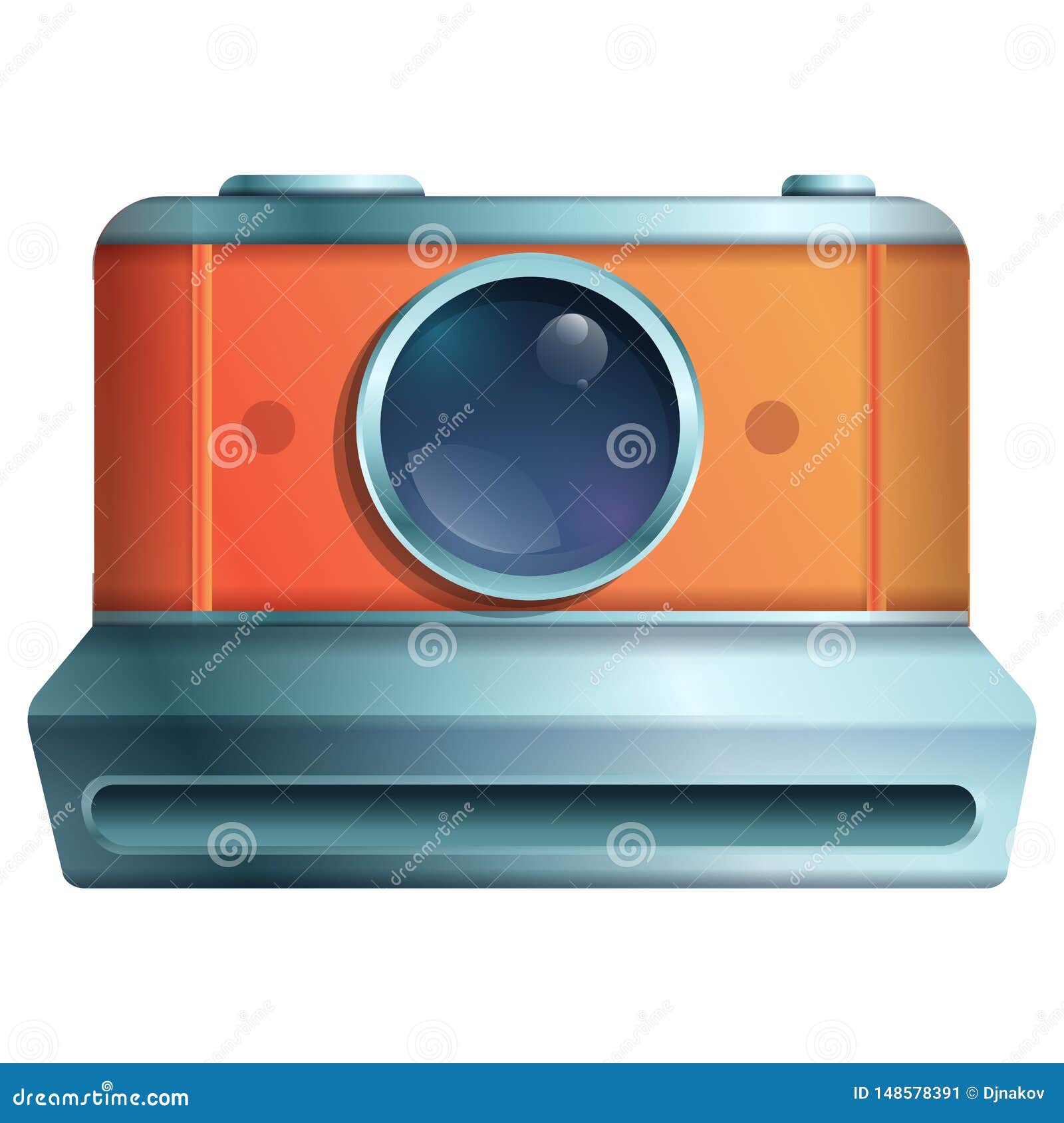 Cartoon Vintage Camera Icon on a White Background Stock Illustration ...
