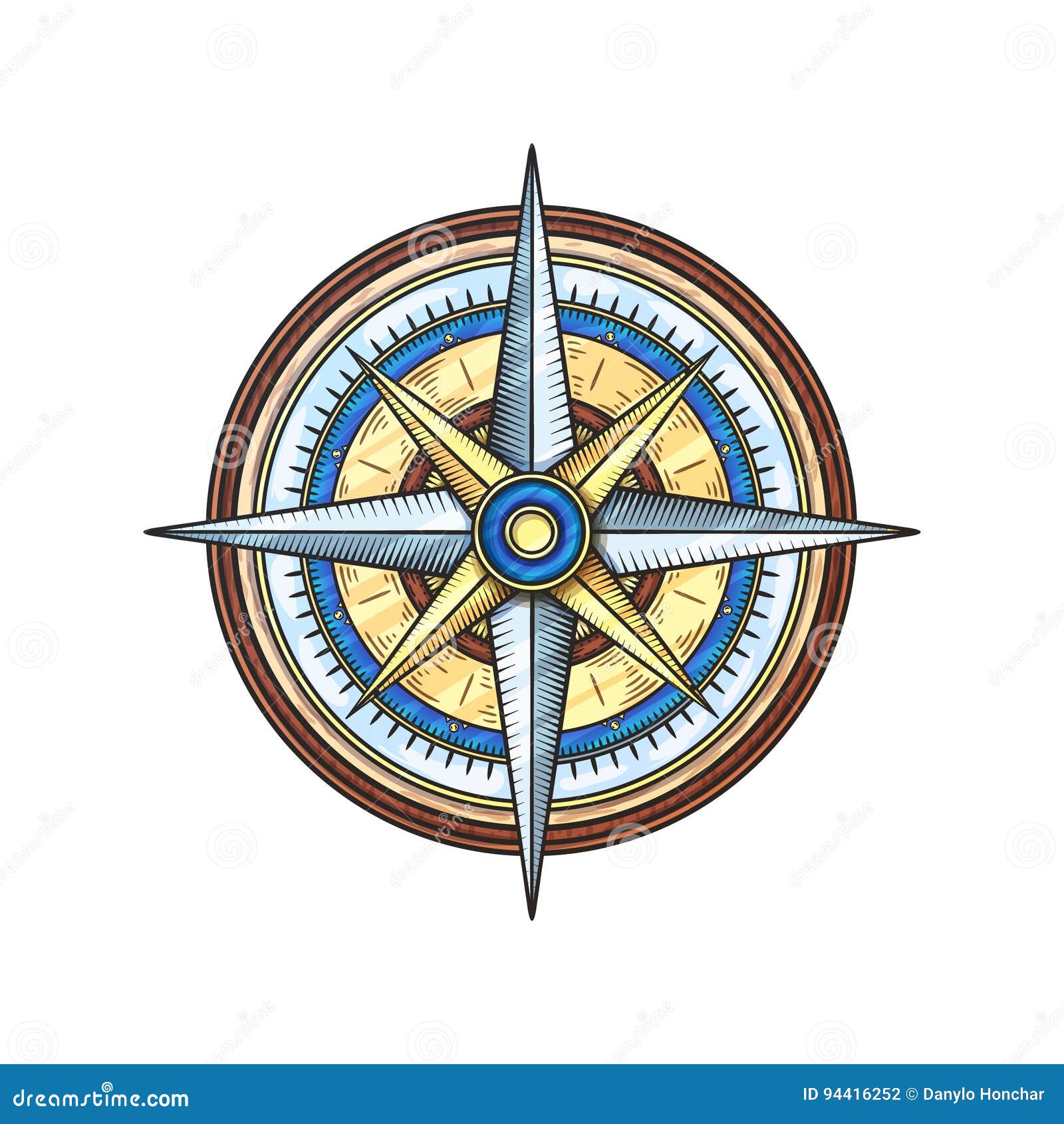 Cartoon vintage wind rose. stock vector. Illustration of collection ...