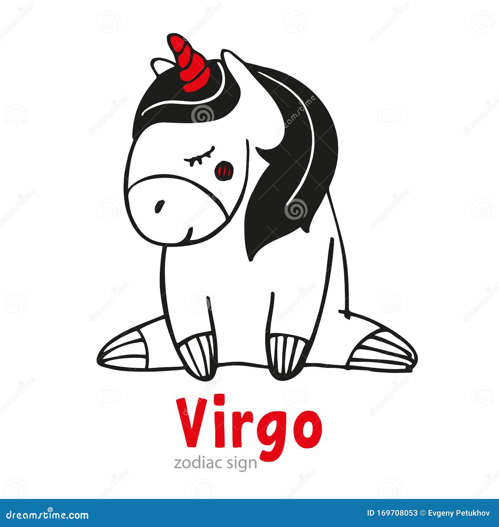 Cartoon Virgo Zodiac Sign. Vector Stock Vector - Illustration of ...