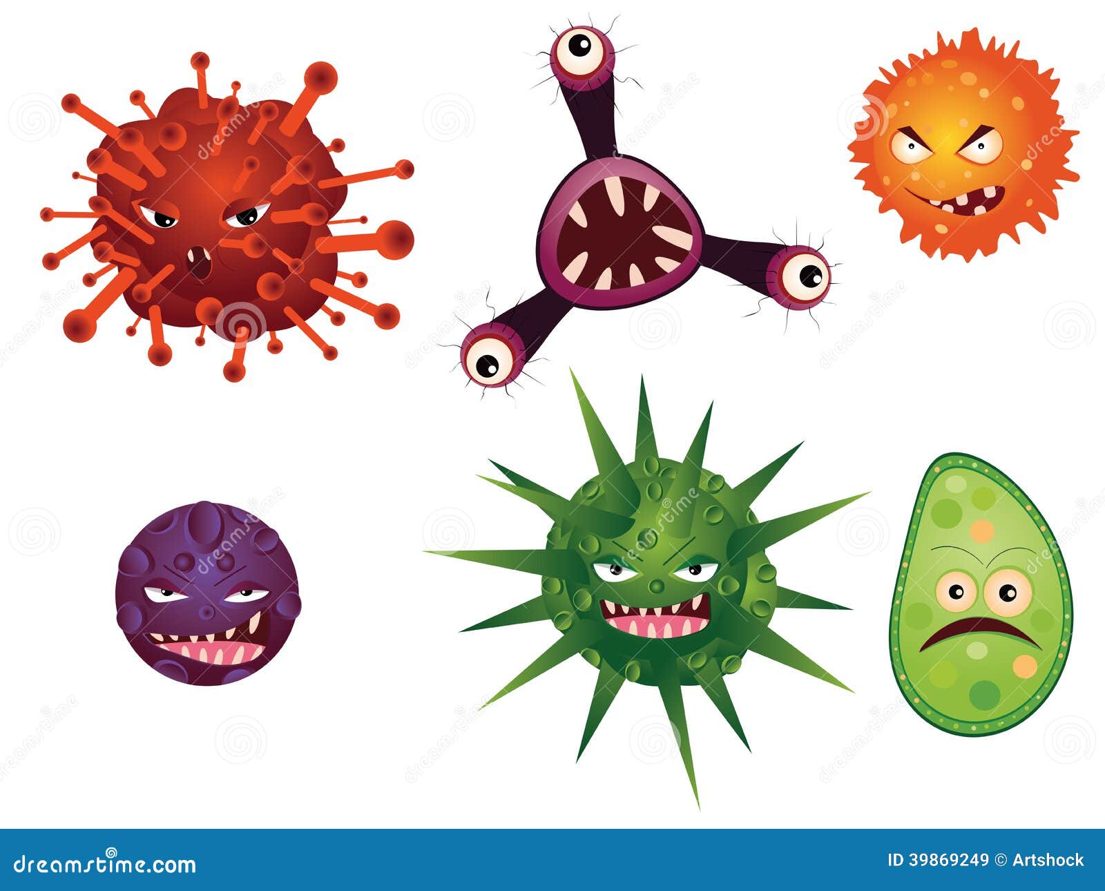 Cartoon Viruses stock vector. Illustration of amoeba - 39869249