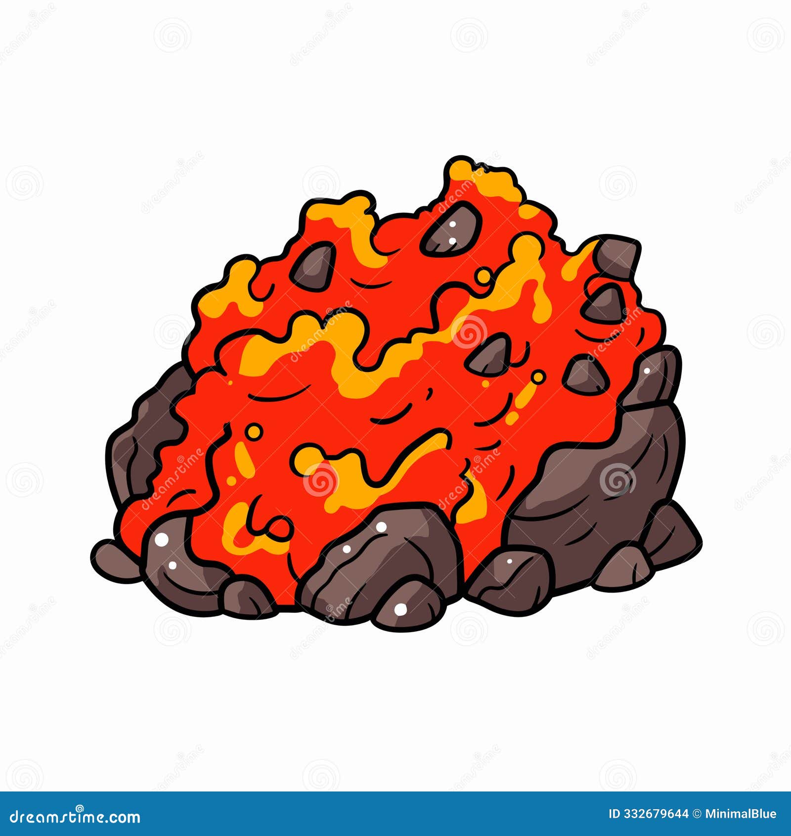 Cartoon Volcanic Lava Rocks Illustration Stock Illustration ...