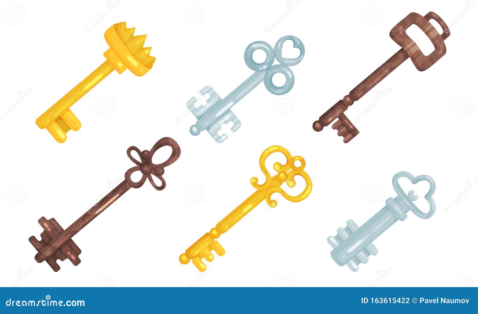 Cartoon Volume Keys Vector Set. Home Security Concept Stock Vector ...