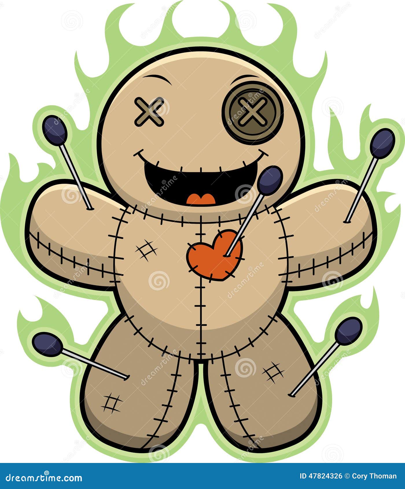 Cartoon Voodoo Doll Magic stock vector. Illustration of voodoo - 47824326