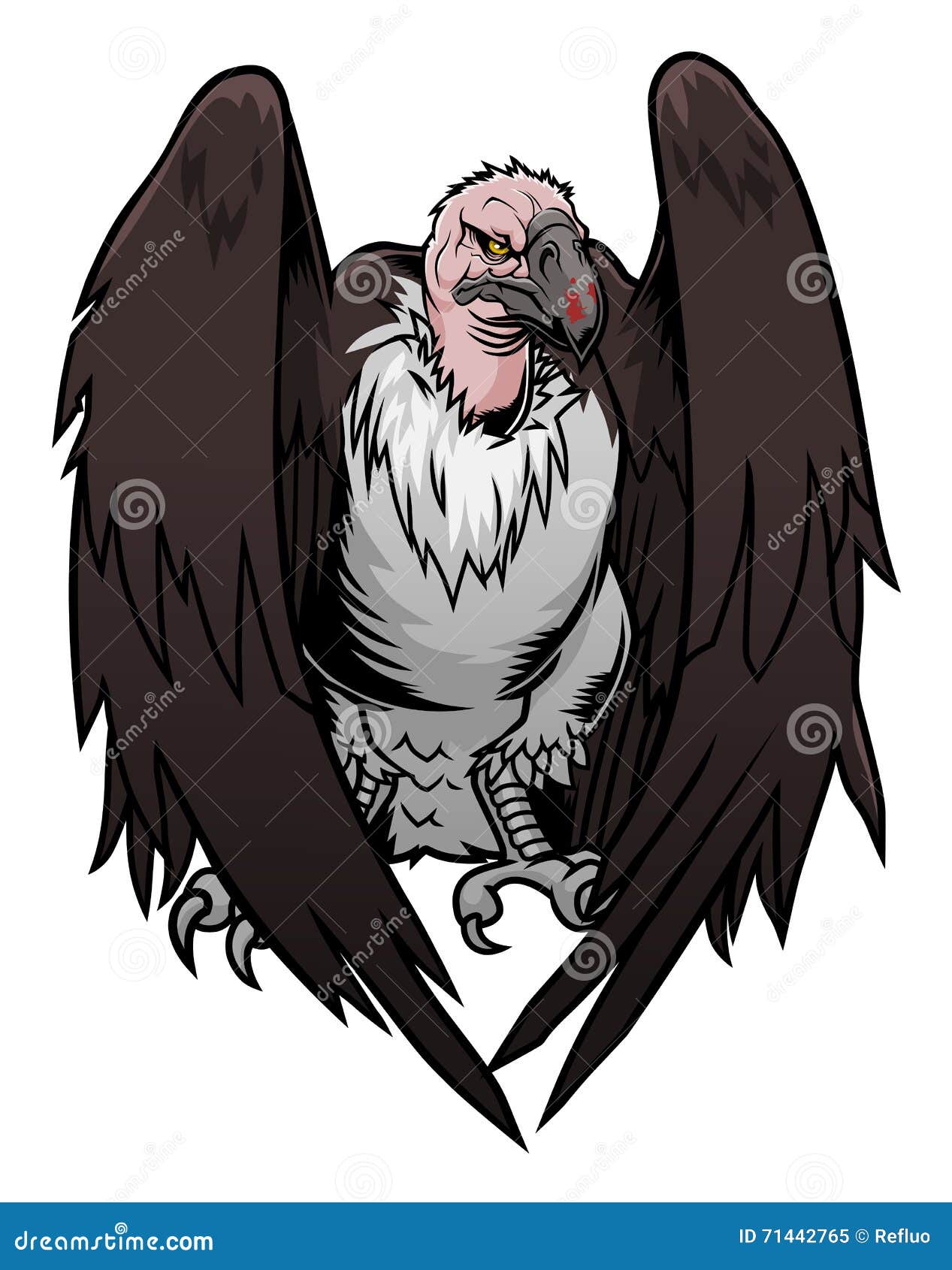 Cartoon vulture stock vector. Image of scavenger, mascot - 71442765