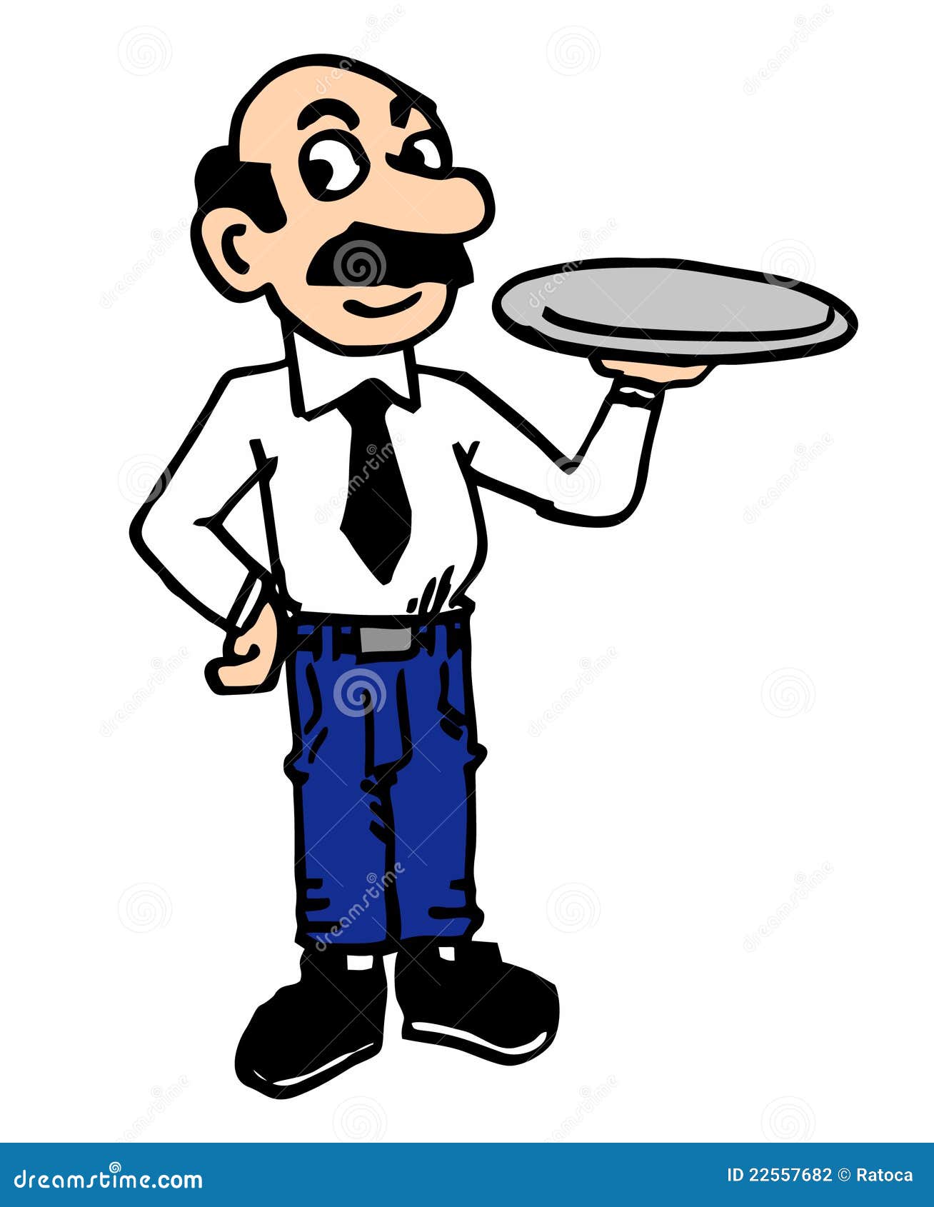 Cartoon waiter stock vector. Illustration of ugly, vector - 22557682