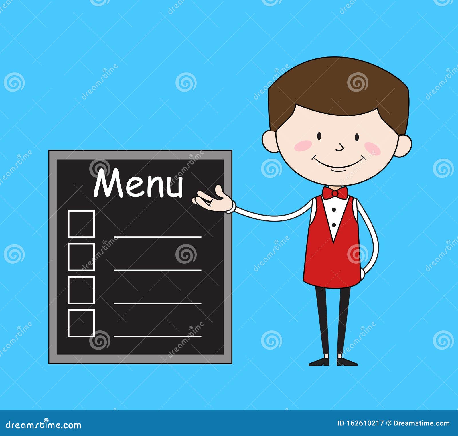 Cartoon Waiter Caterer - Presenting Menu List Stock Vector ... Cartoon Waiter Caterer - Presenting Menu List Stock Vector ...