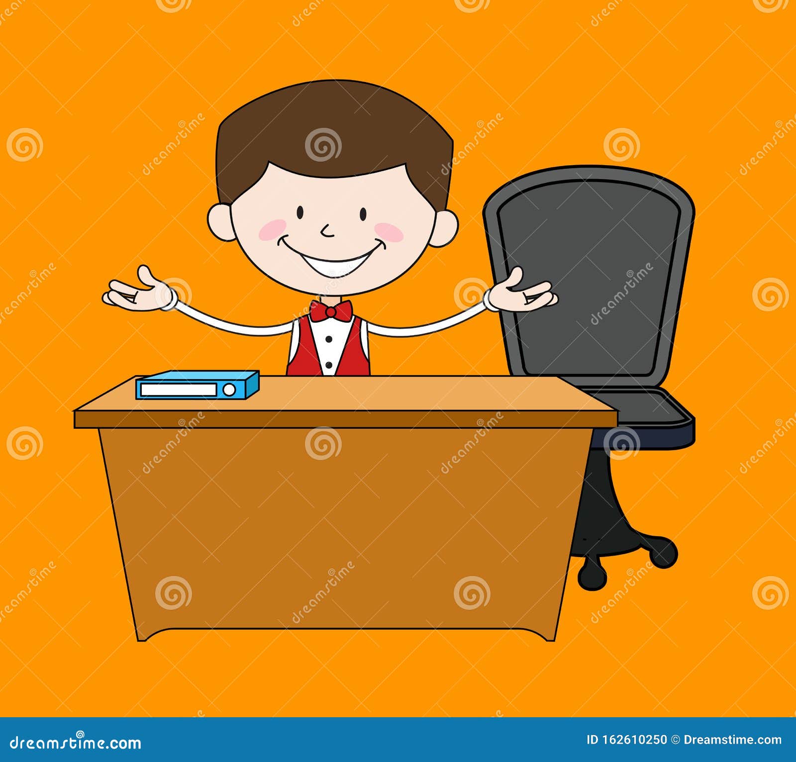 Cartoon Waiter Caterer - Talking with Hand Gesture Stock Vector ...