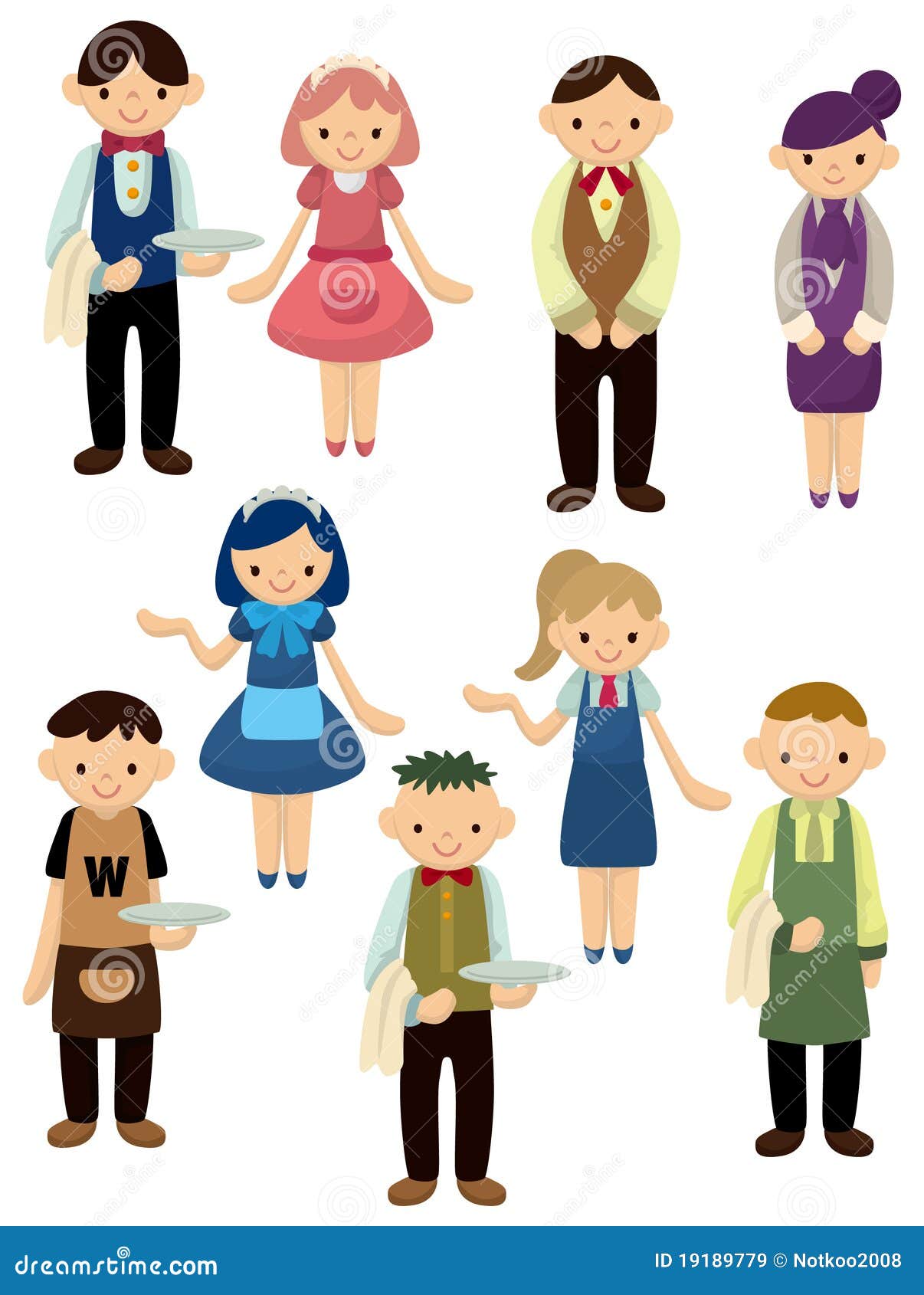 Cartoon Waiter and Waitress Icon Stock Vector - Illustration of draw ... Cartoon Waiter and Waitress Icon Stock Vector - Illustration of draw ...