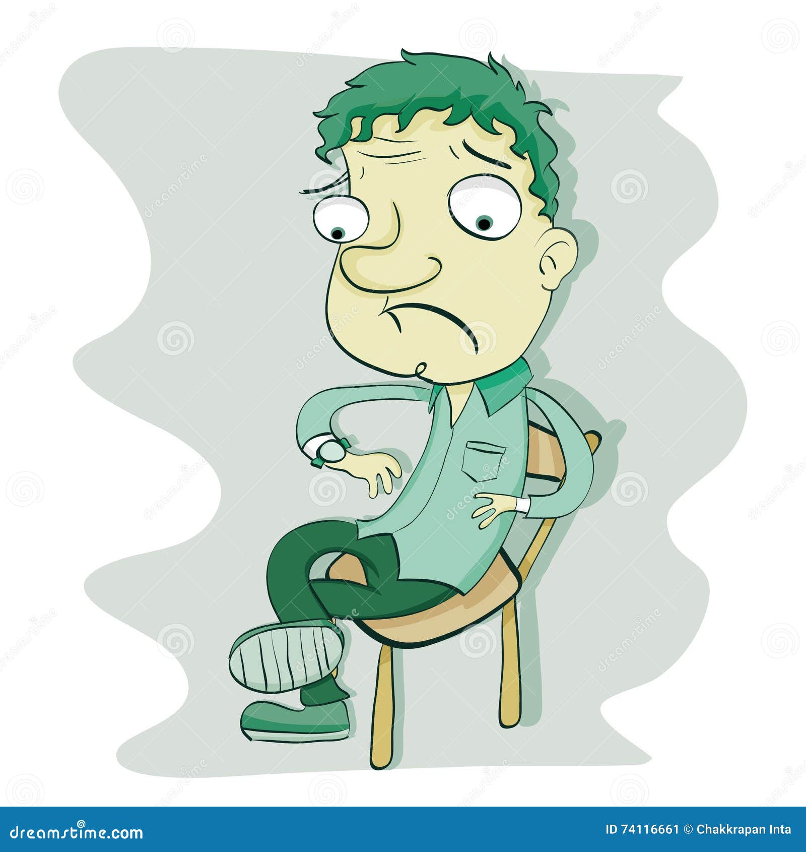 Cartoon waiting man stock vector. Illustration of late - 74116661