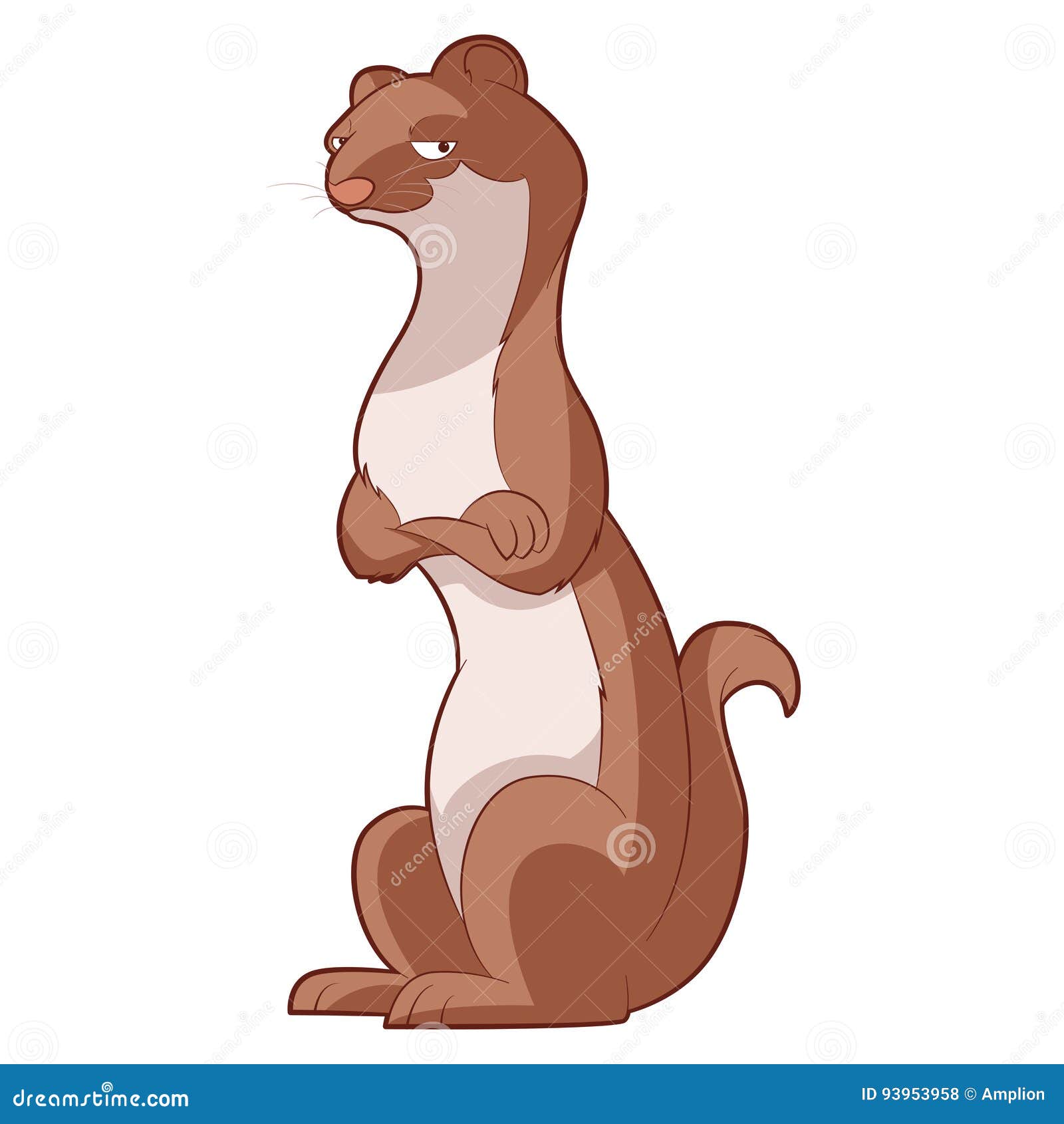 Cartoon waiting Stoat stock vector. Illustration of animal - 93953958