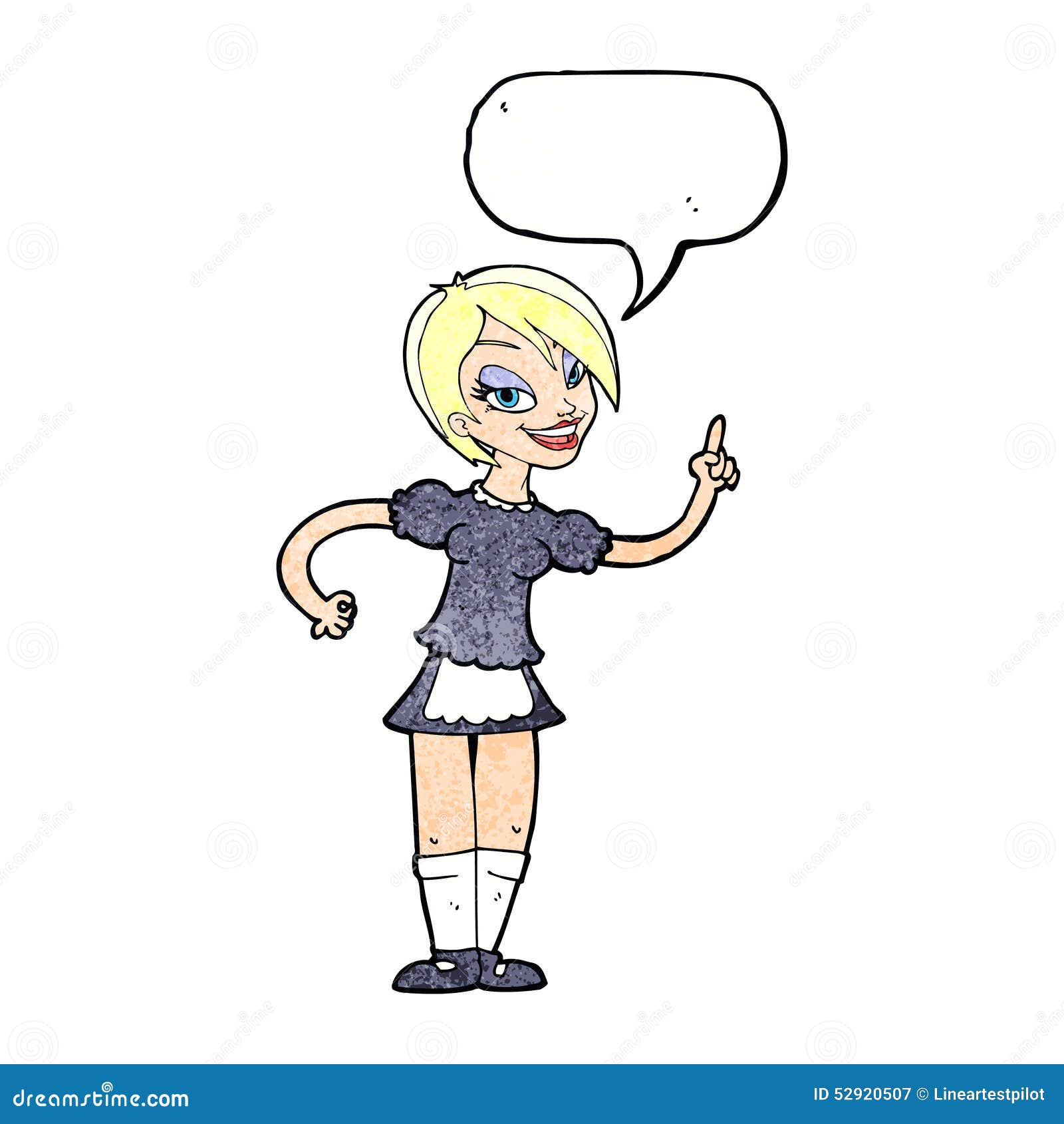 Cartoon Waitress Taking Order with Speech Bubble Stock Illustration ...