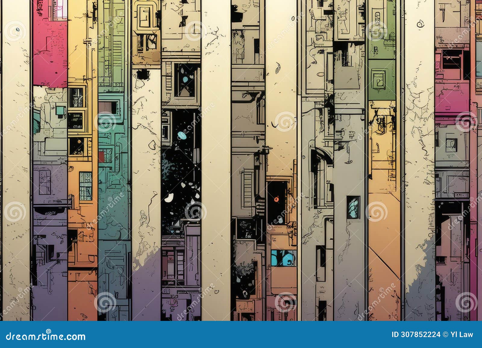 A Cartoon Wall Graphics from Generative Ai Stock Illustration ...