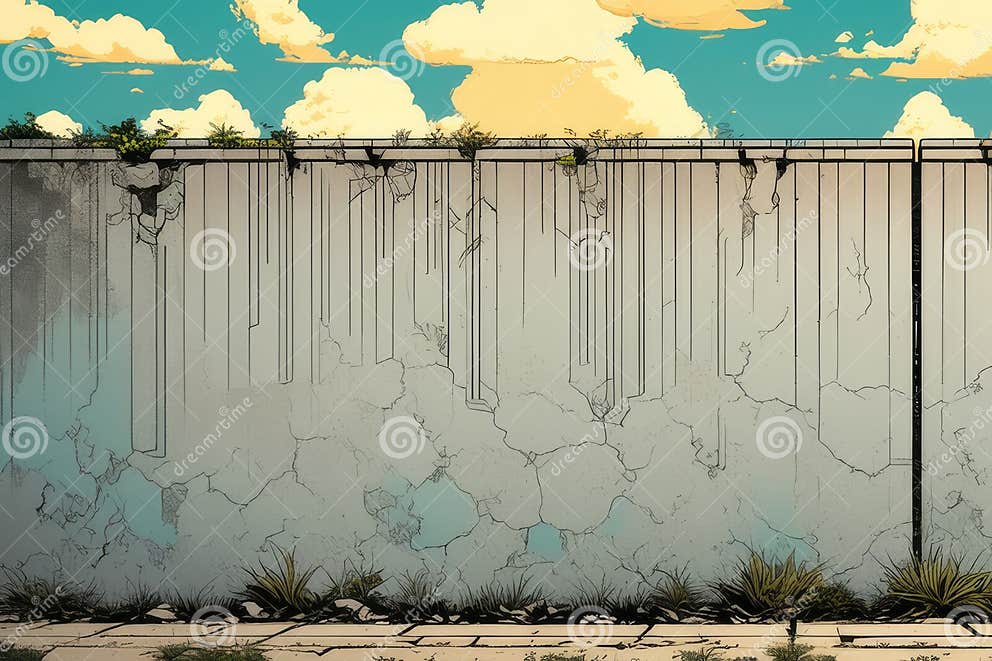 A Cartoon Wall Graphics from Generative Ai Stock Illustration ...