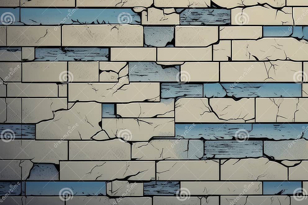 A Cartoon Wall Graphics from Generative Ai Stock Illustration ...