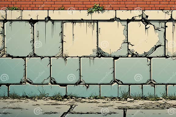 A Cartoon Wall Graphics from Generative Ai Stock Illustration ...