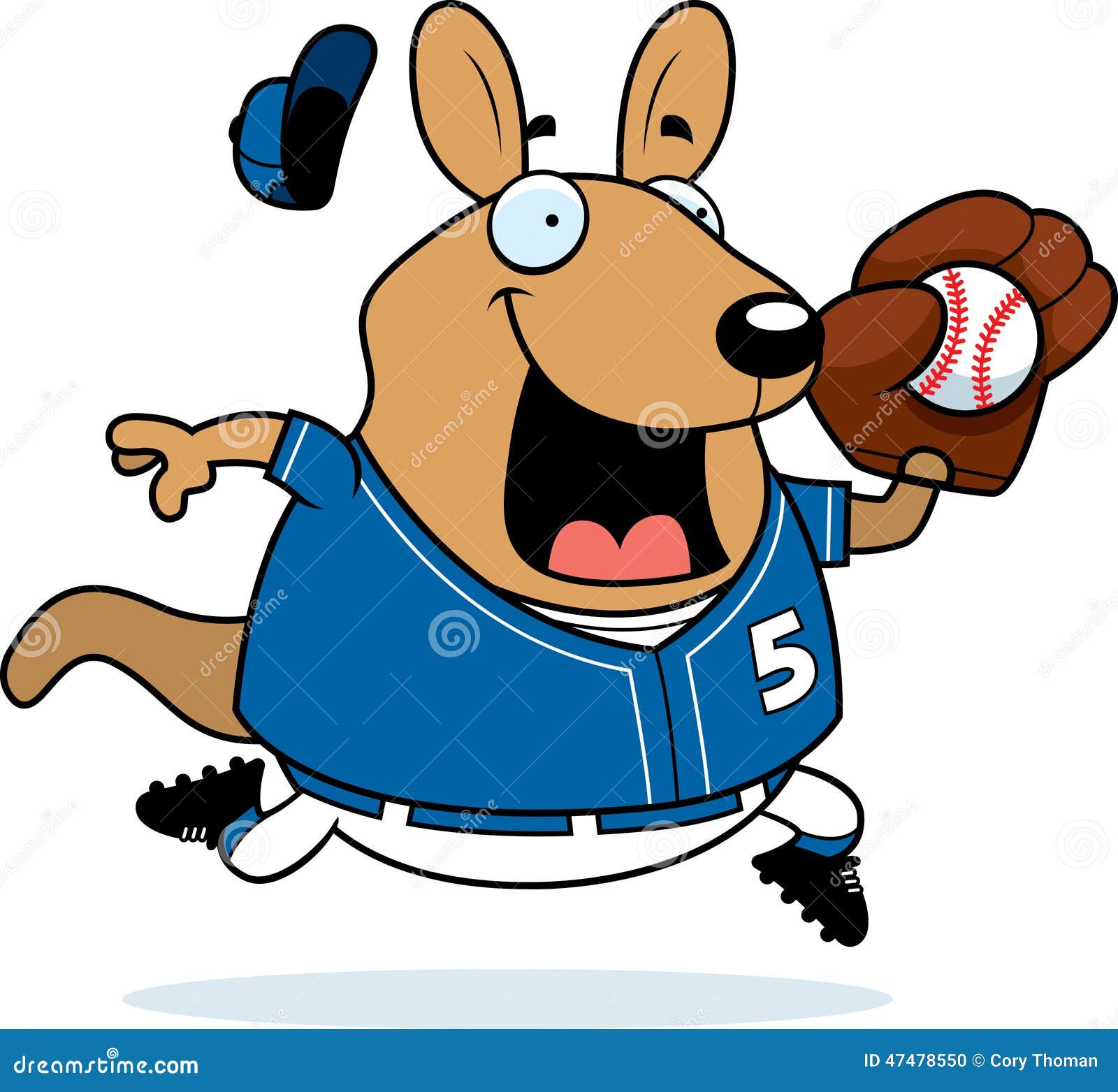 Cartoon Wallaby Baseball stock vector. Illustration of catch - 47478550