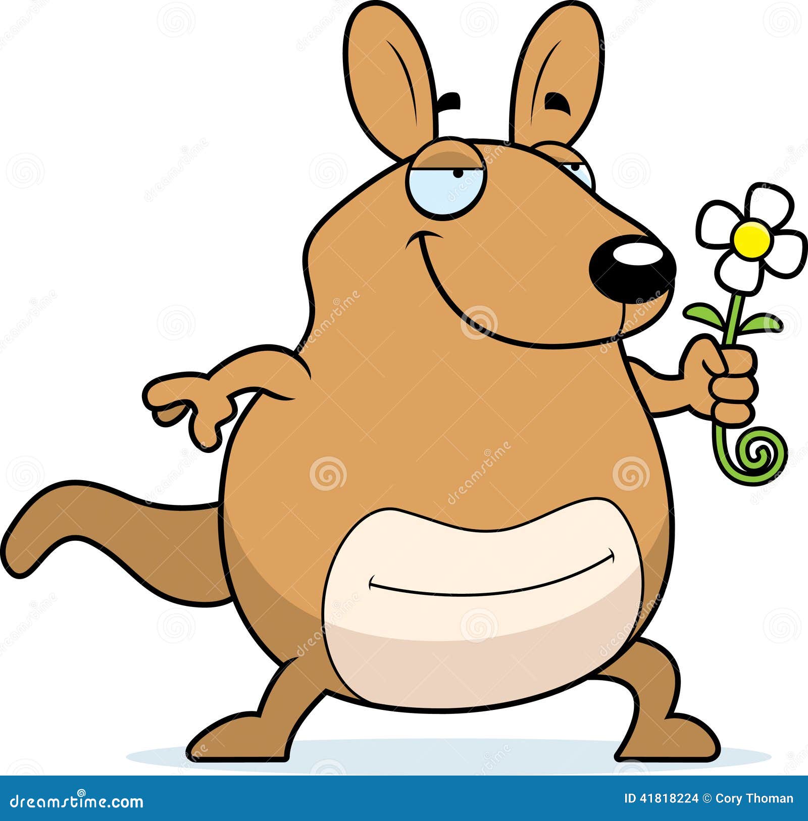 Cartoon Wallaby Flower stock vector. Illustration of happy - 41818224