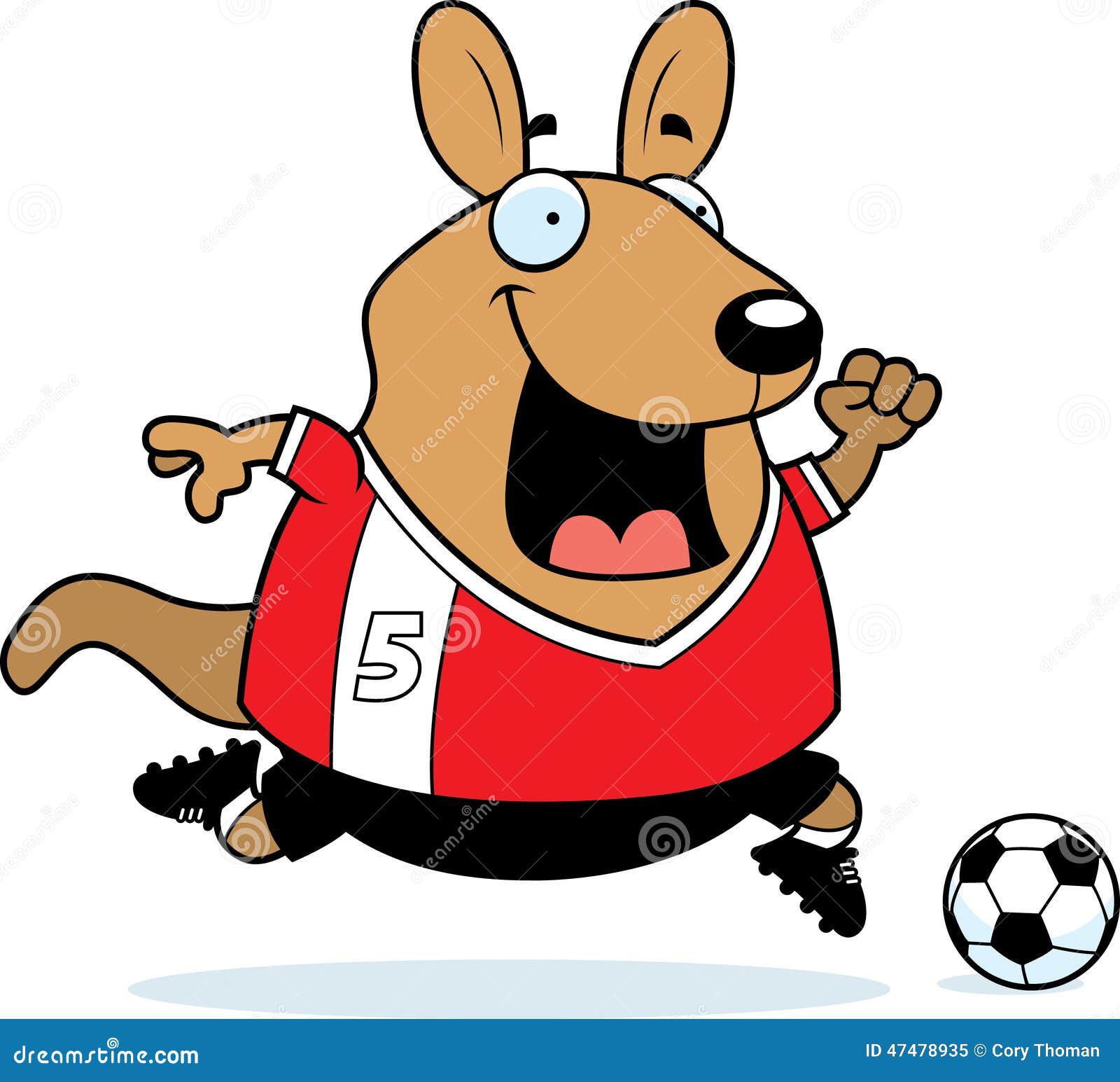 Cartoon Wallaby Soccer stock vector. Illustration of happy - 47478935