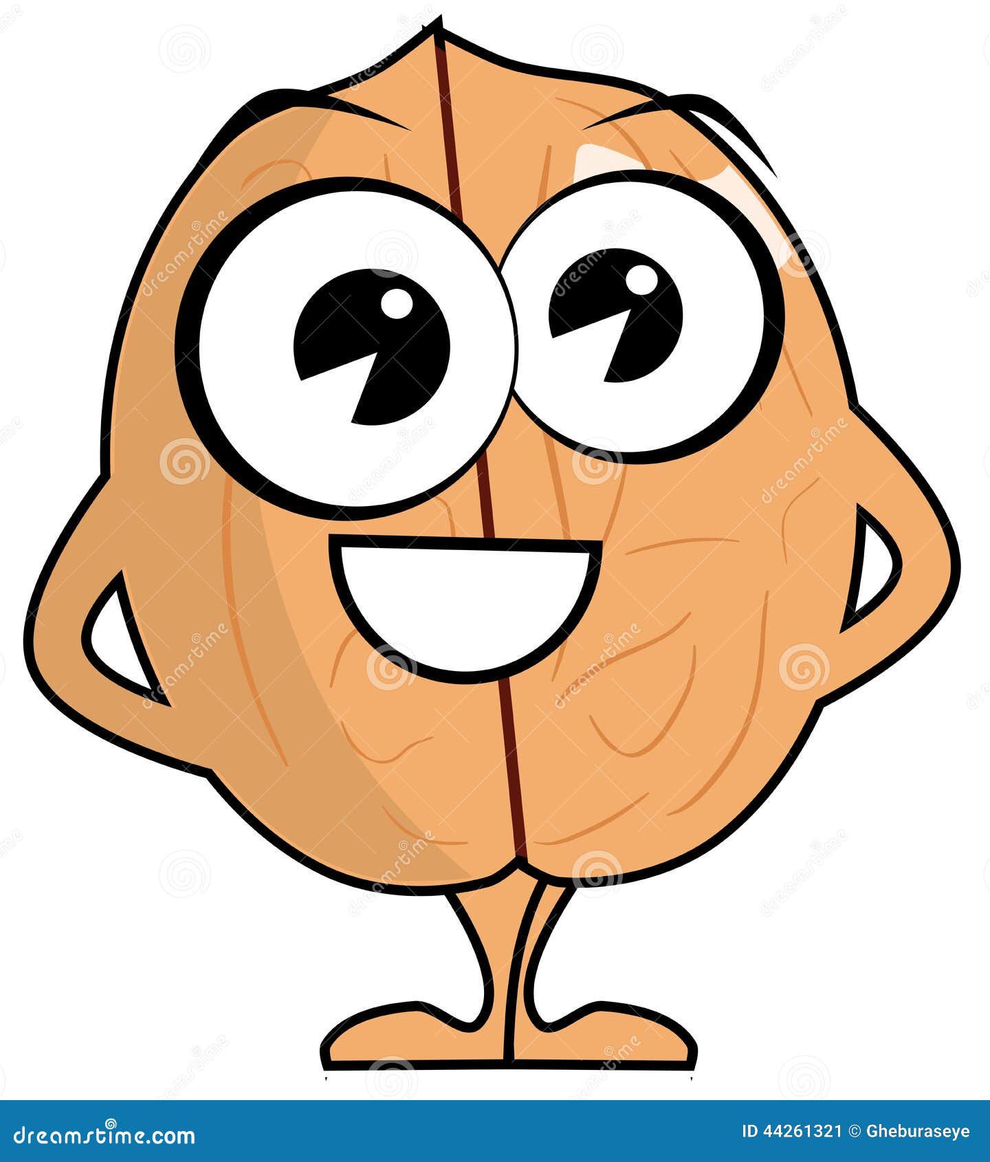 Cartoon Walnut Isolated Illustration Stock Illustration - Illustration ...