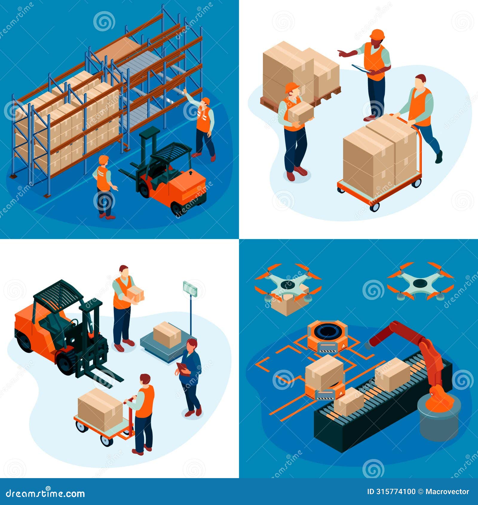 Cartoon Warehouse Flowchart Template Royalty-Free Stock Photography ...