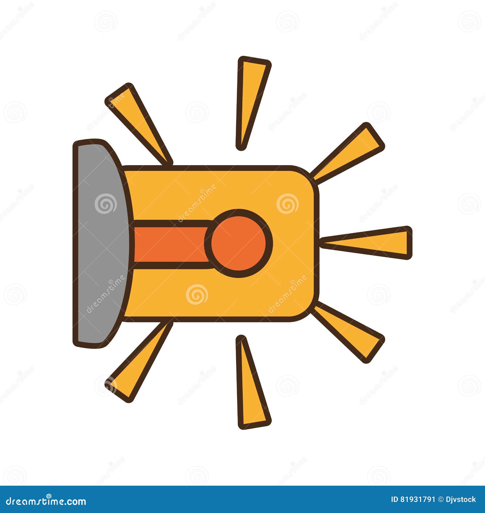 Cartoon Warning Alarm Alert Security System Work Design Stock Vector ...