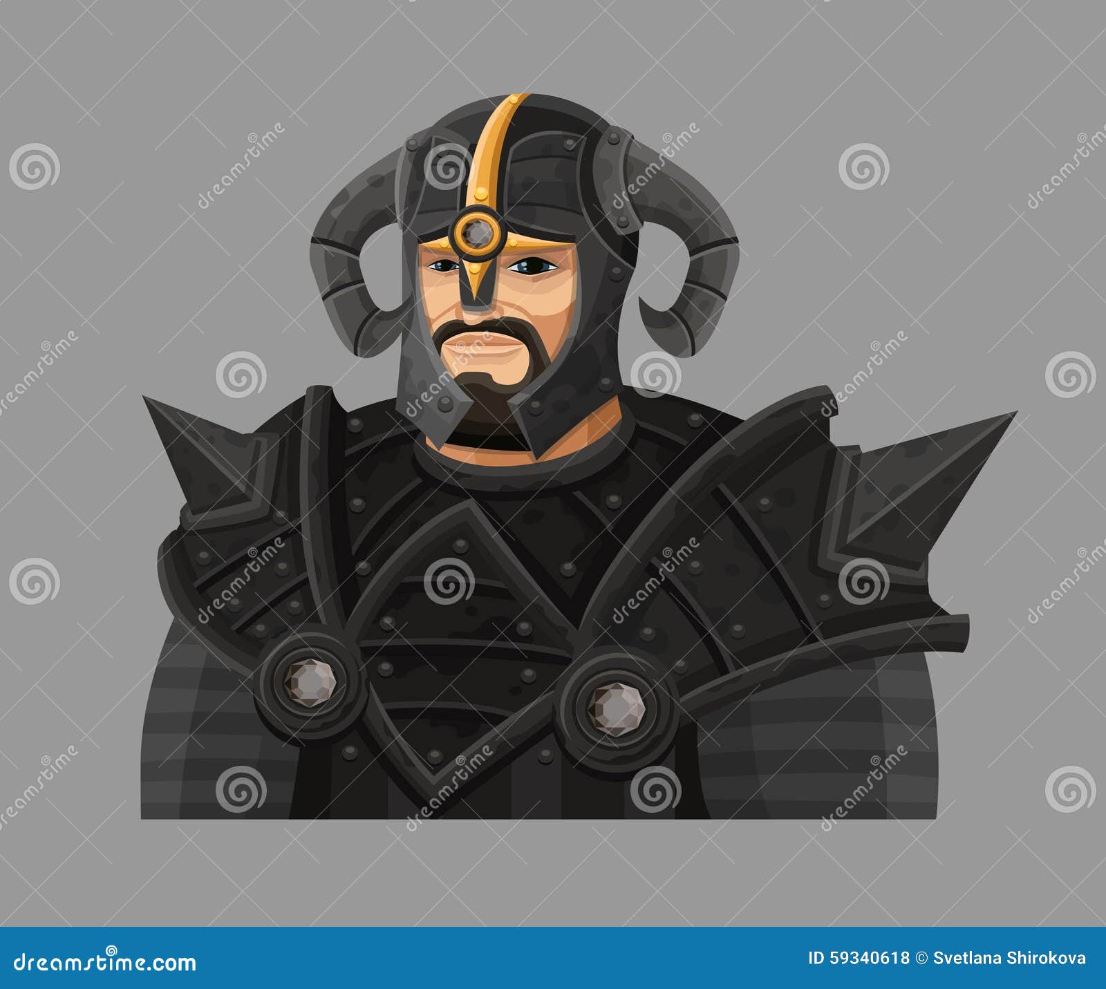 Cartoon warrior in armor stock vector. Illustration of design - 59340618