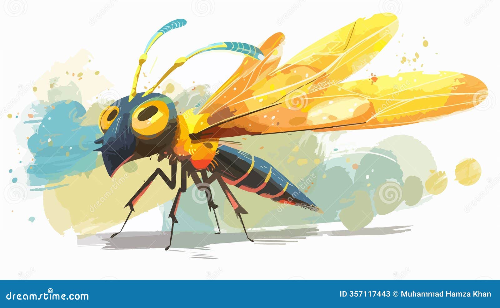 Wasp . Caricature Cartoon Vector | CartoonDealer.com #20005717