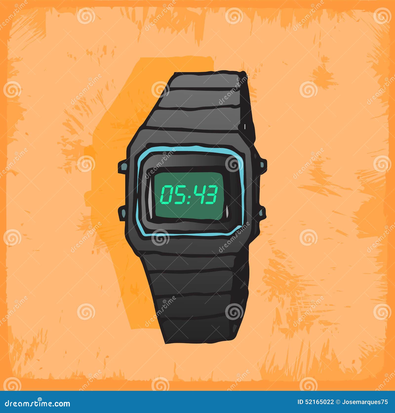 Cartoon Man Watch Red Timer Crane Lift Coin Stack | CartoonDealer.com ...