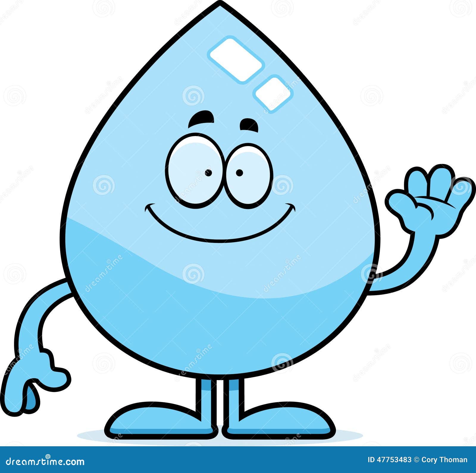 Cartoon Water Drop Waving stock vector. Illustration of drop - 47753483