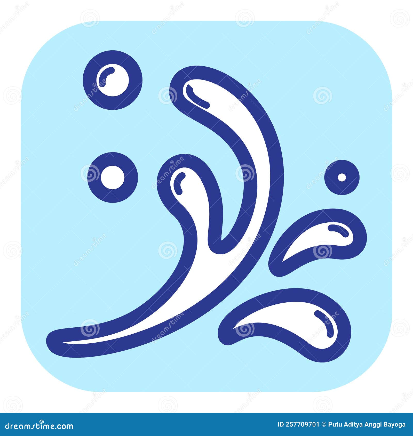 Cartoon water splash icon stock vector. Illustration of flat - 257709701