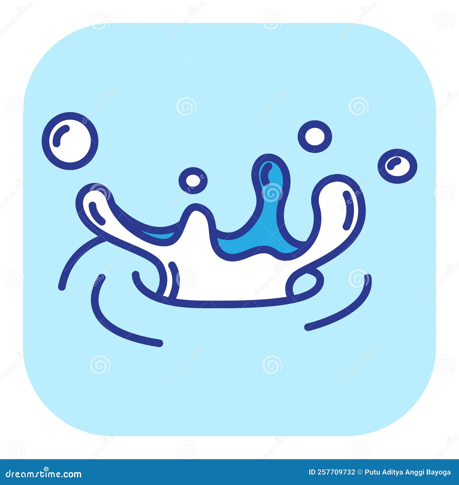 Cartoon water splash icon stock vector. Illustration of splash - 257709732