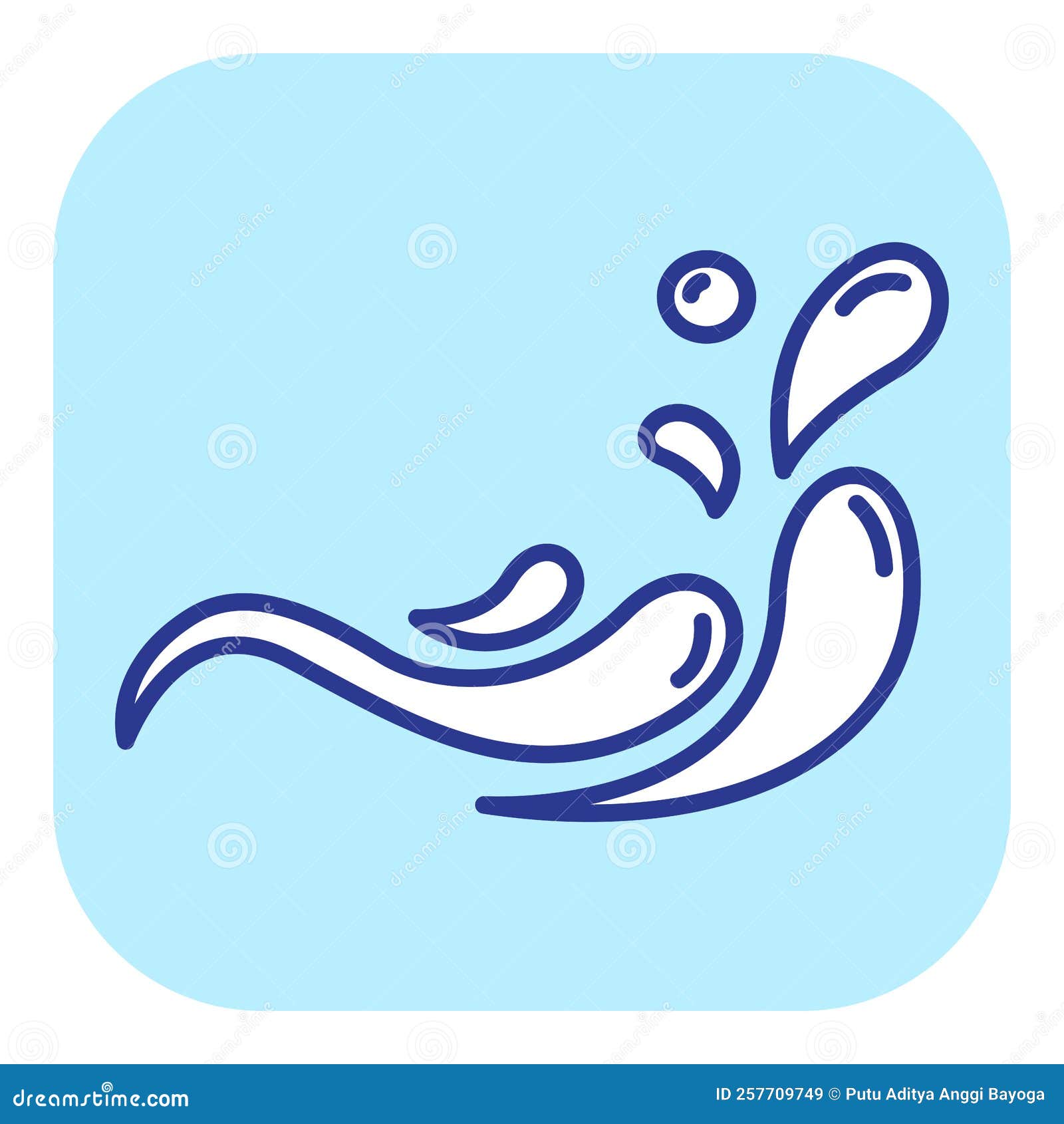 Cartoon water splash icon stock vector. Illustration of water - 257709749