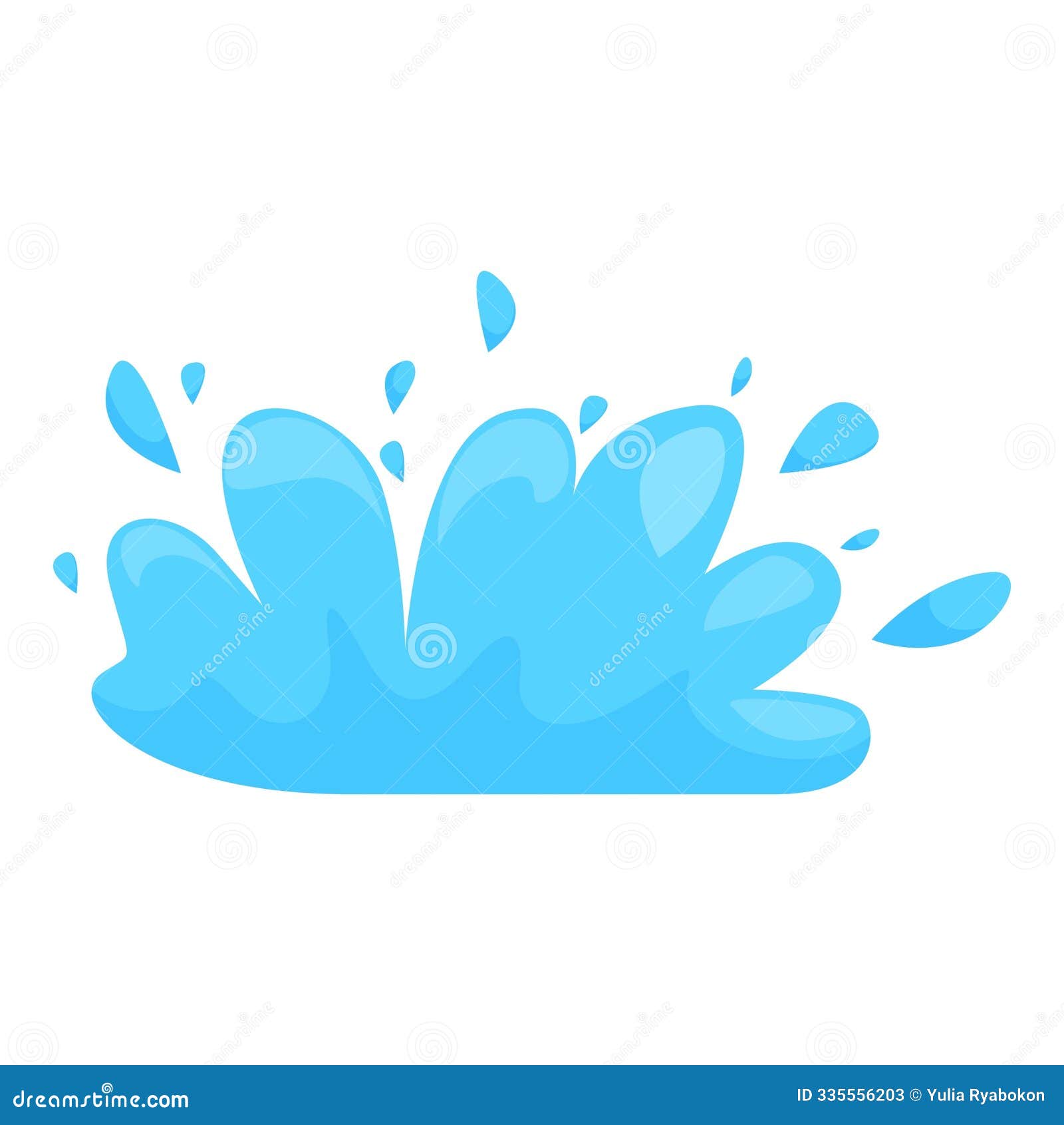 Cartoon Water Splashing Liquid Making Funny Shape Stock Illustration ...