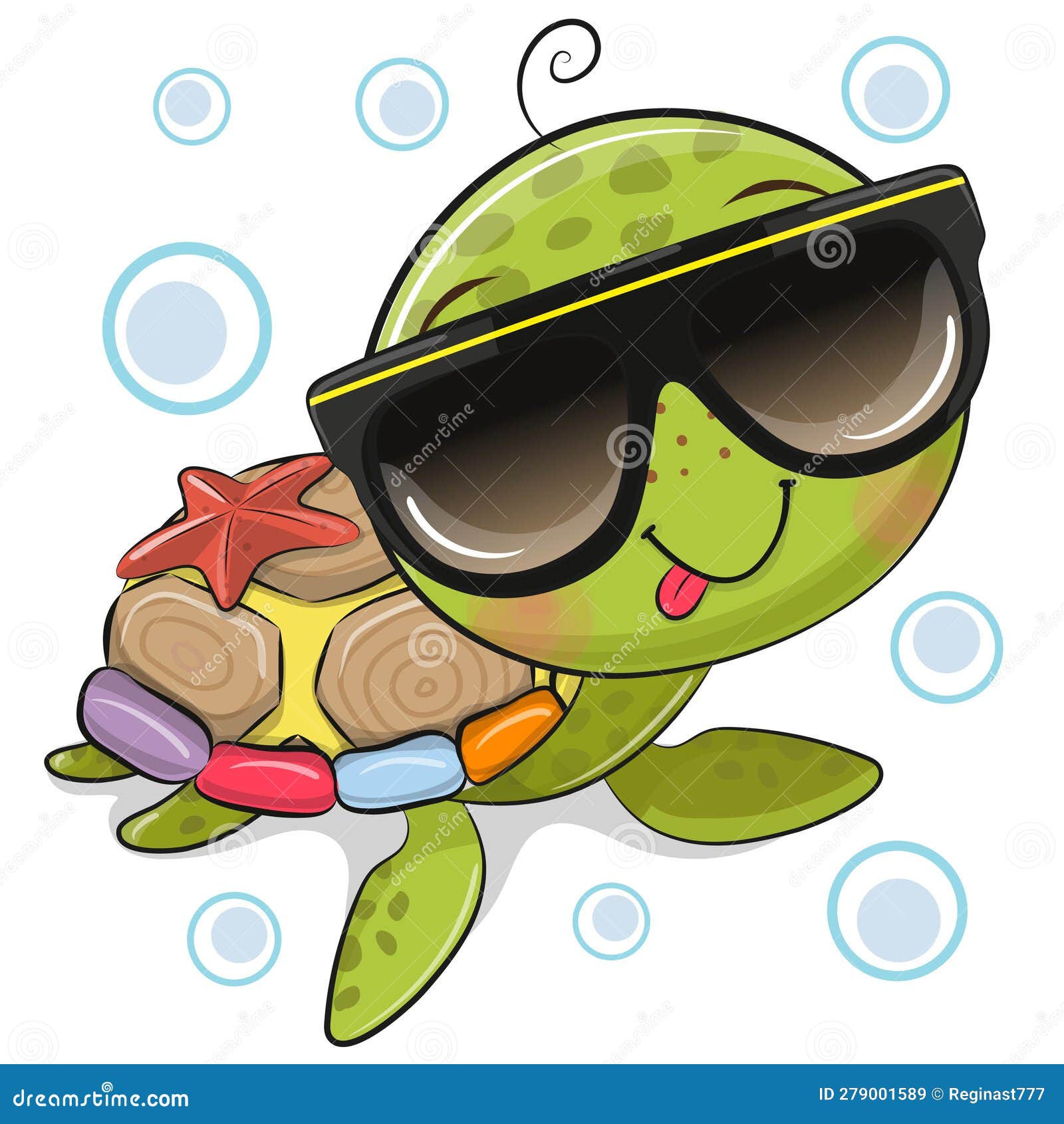 Water Turtle In A Cap On The Stripes Background Cartoon Vector ...