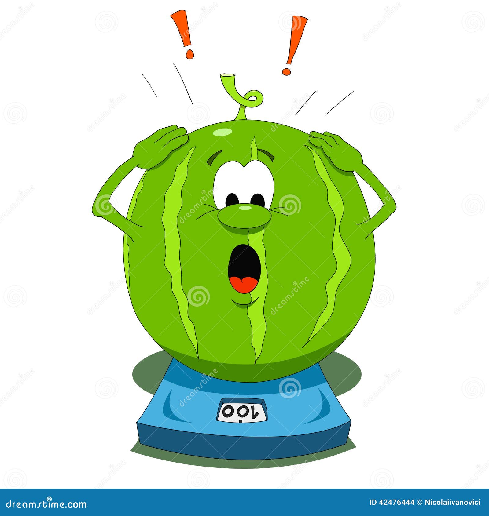 Cartoon watermelon stock vector. Illustration of obese - 42476444