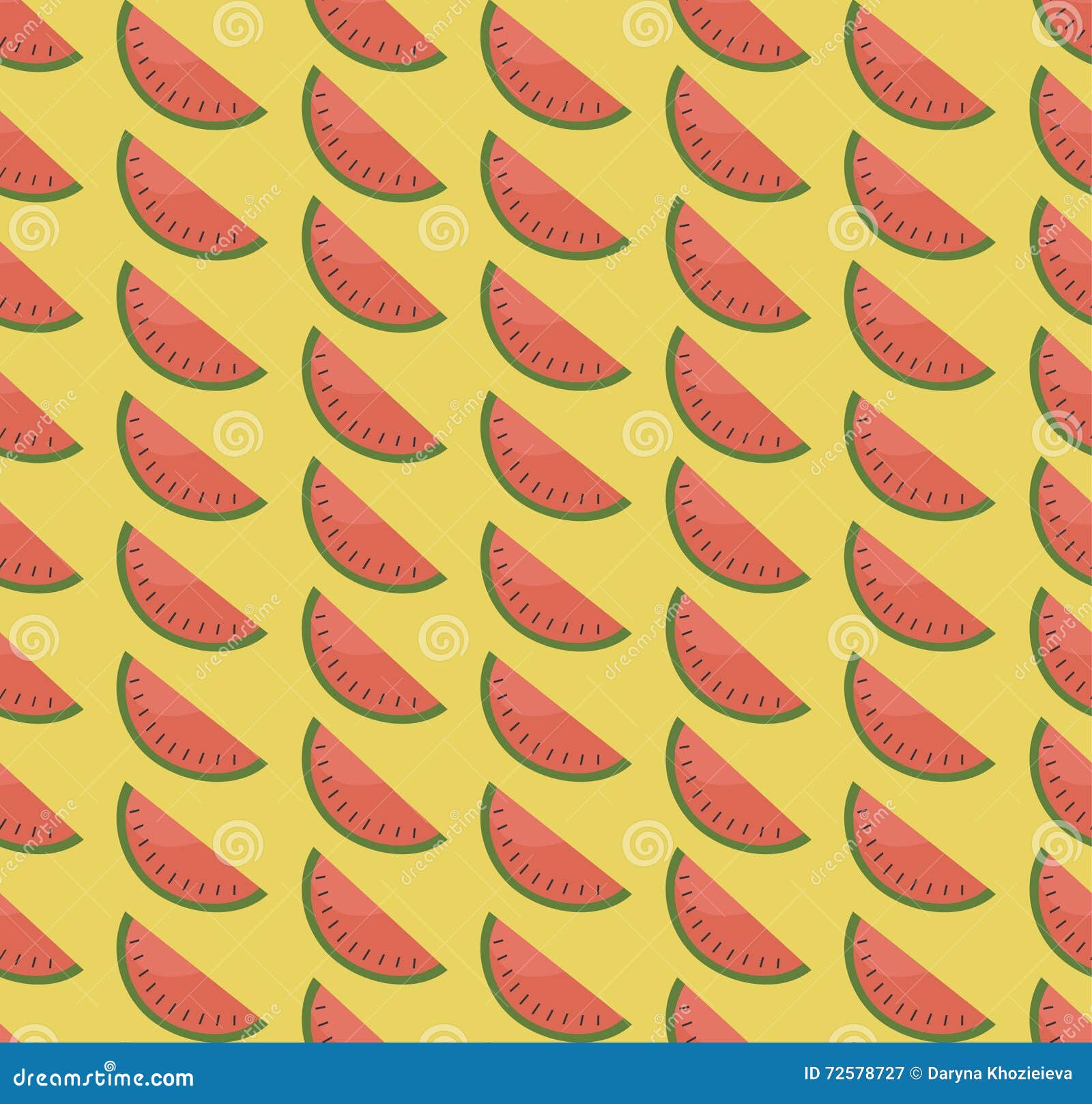 Cartoon watermelon pattern stock vector. Illustration of continuous ...